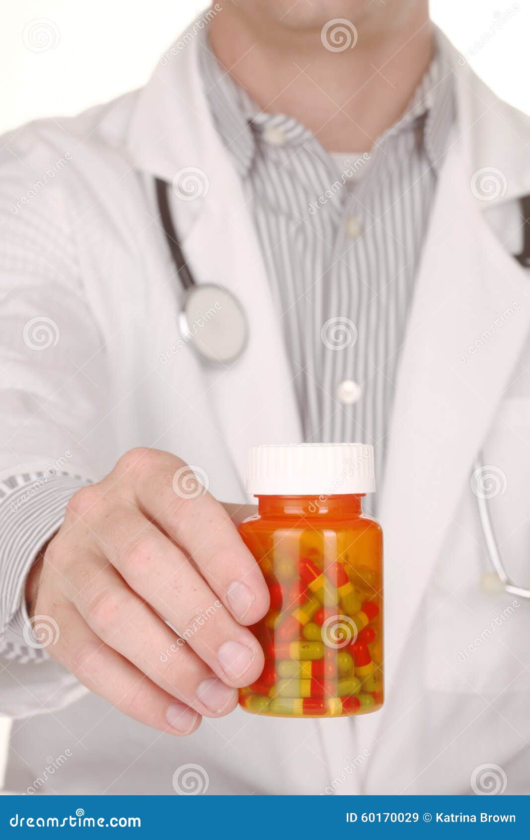 Doctor with Medication in Prescription Bottles Stock Image - Image of ...