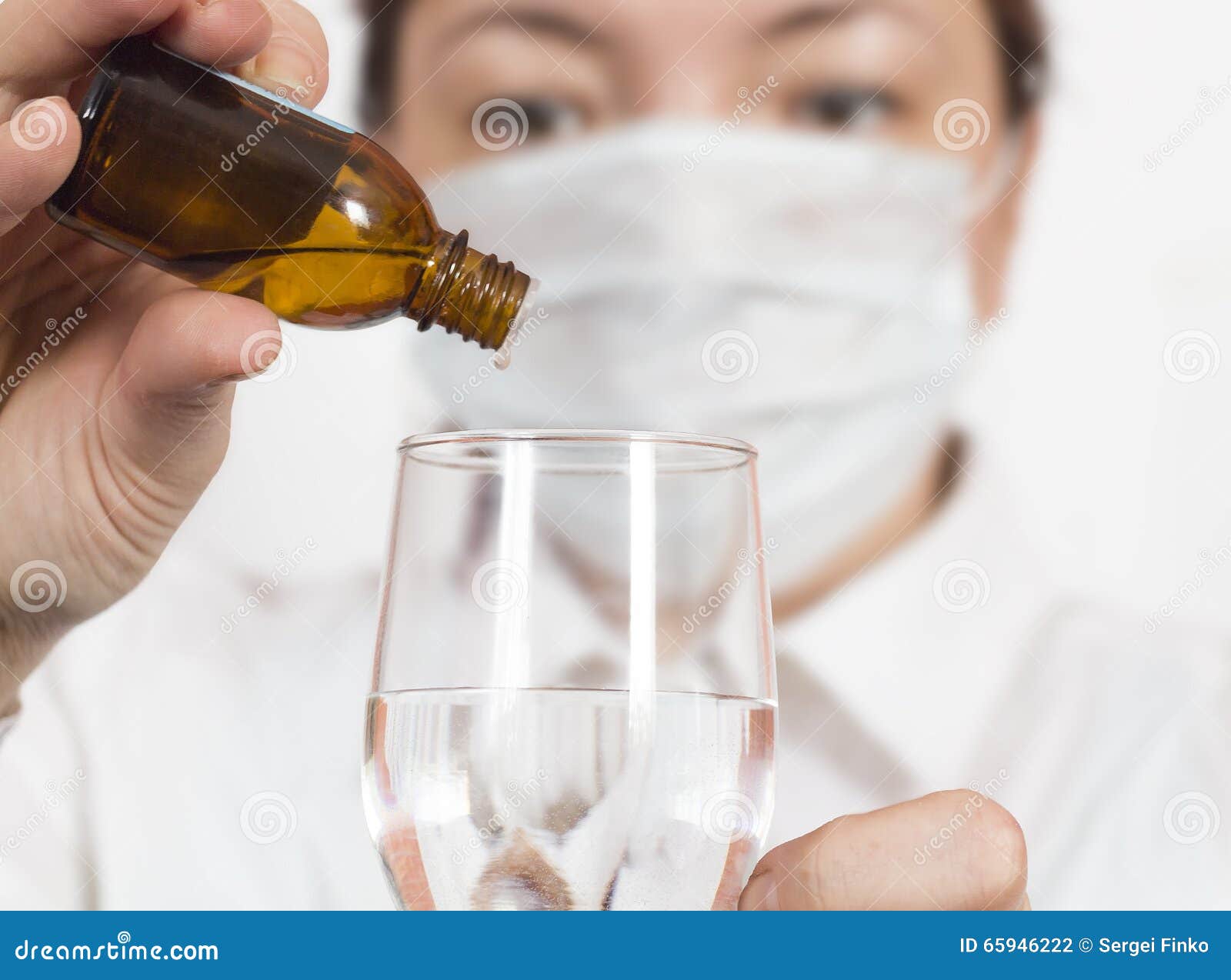 Doctor of Medicine Dripping into a Glass Stock Photo - Image of close ...