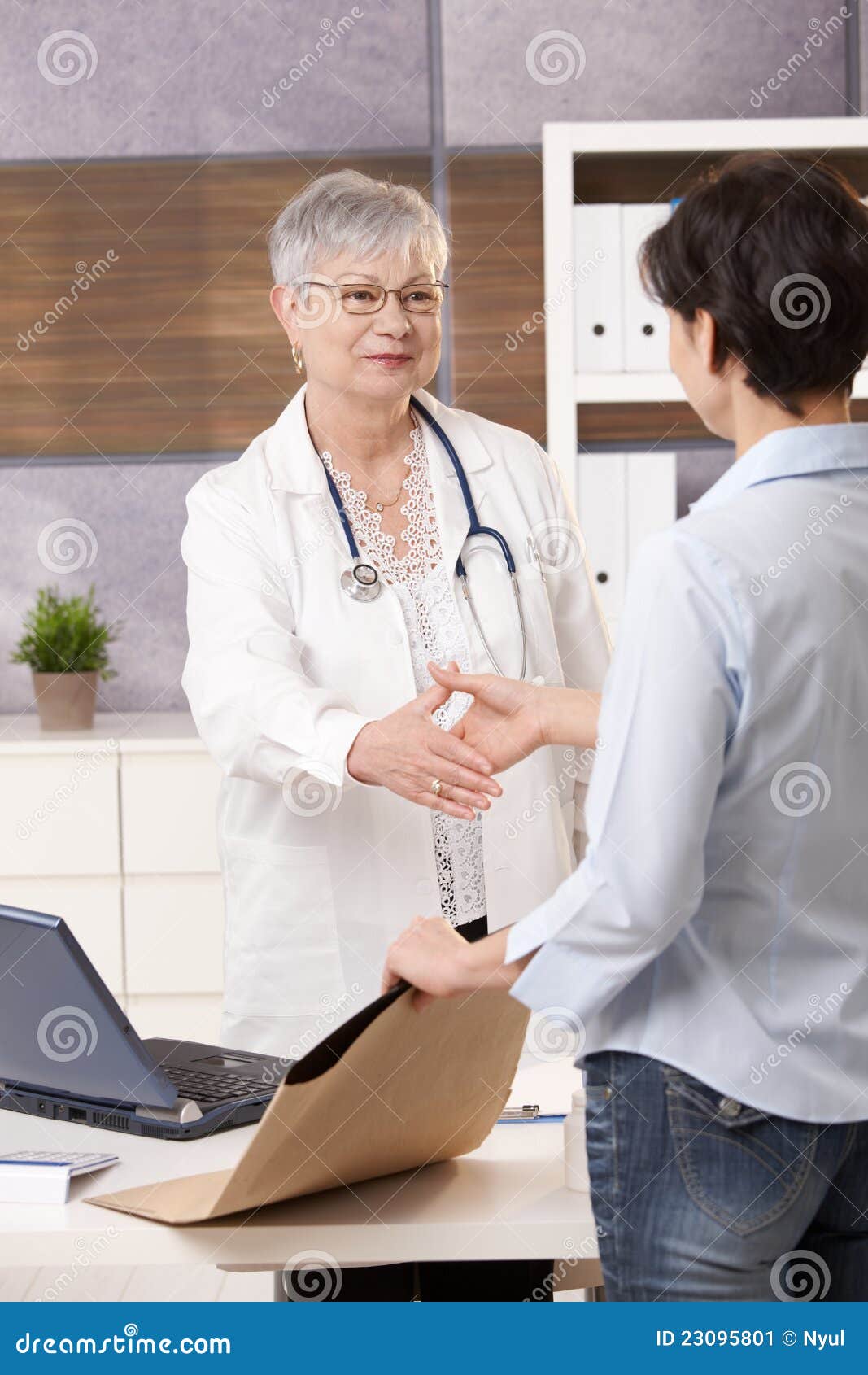 Doctor meeting patient stock image. Image of greeting - 23095801