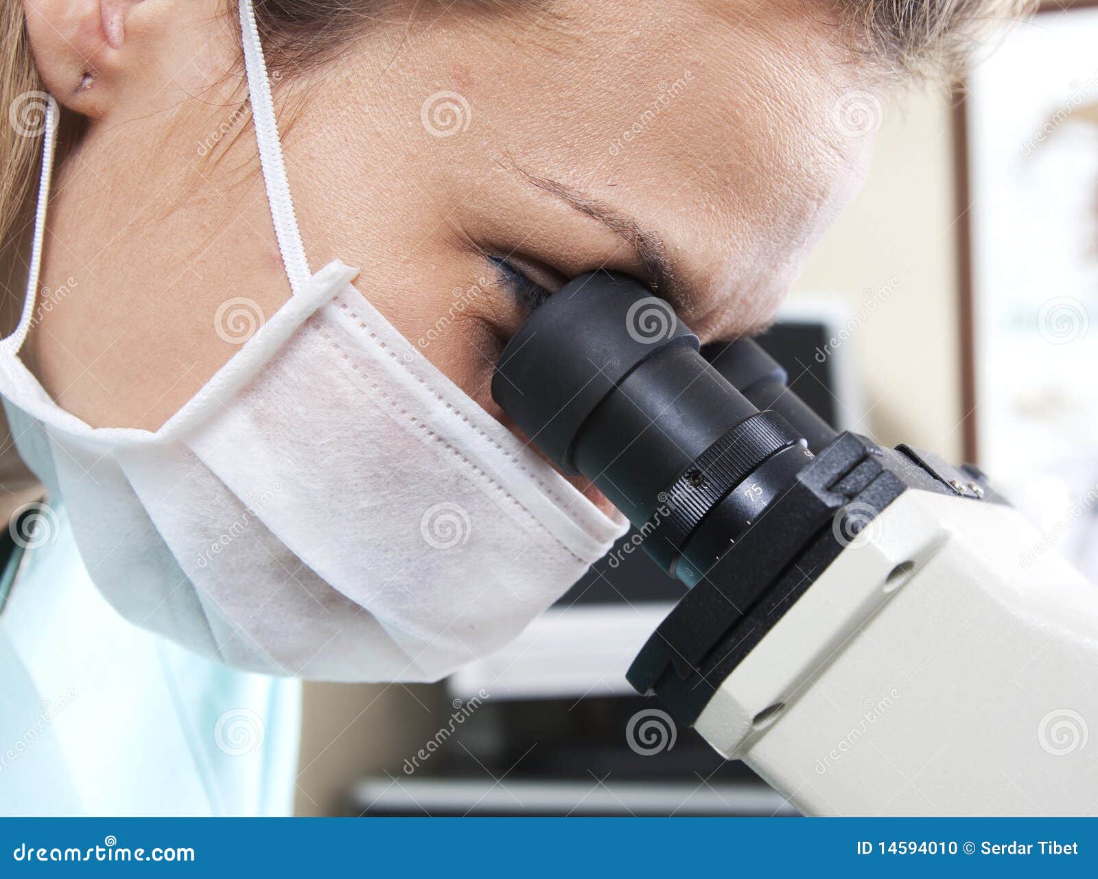 Doctor with microscope stock photo. Image of sampling - 14594010