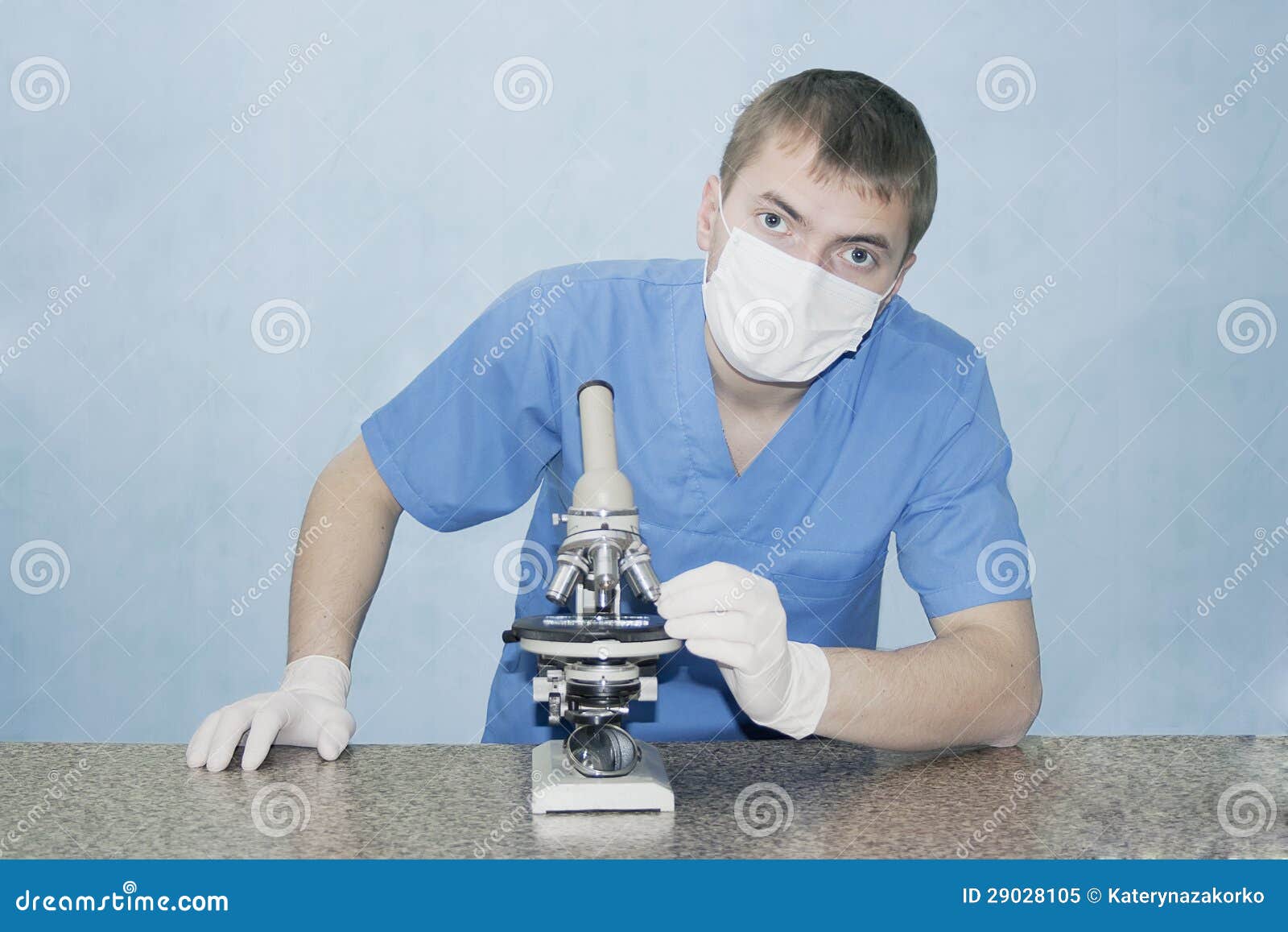 Doctor with microscope stock image. Image of research - 29028105