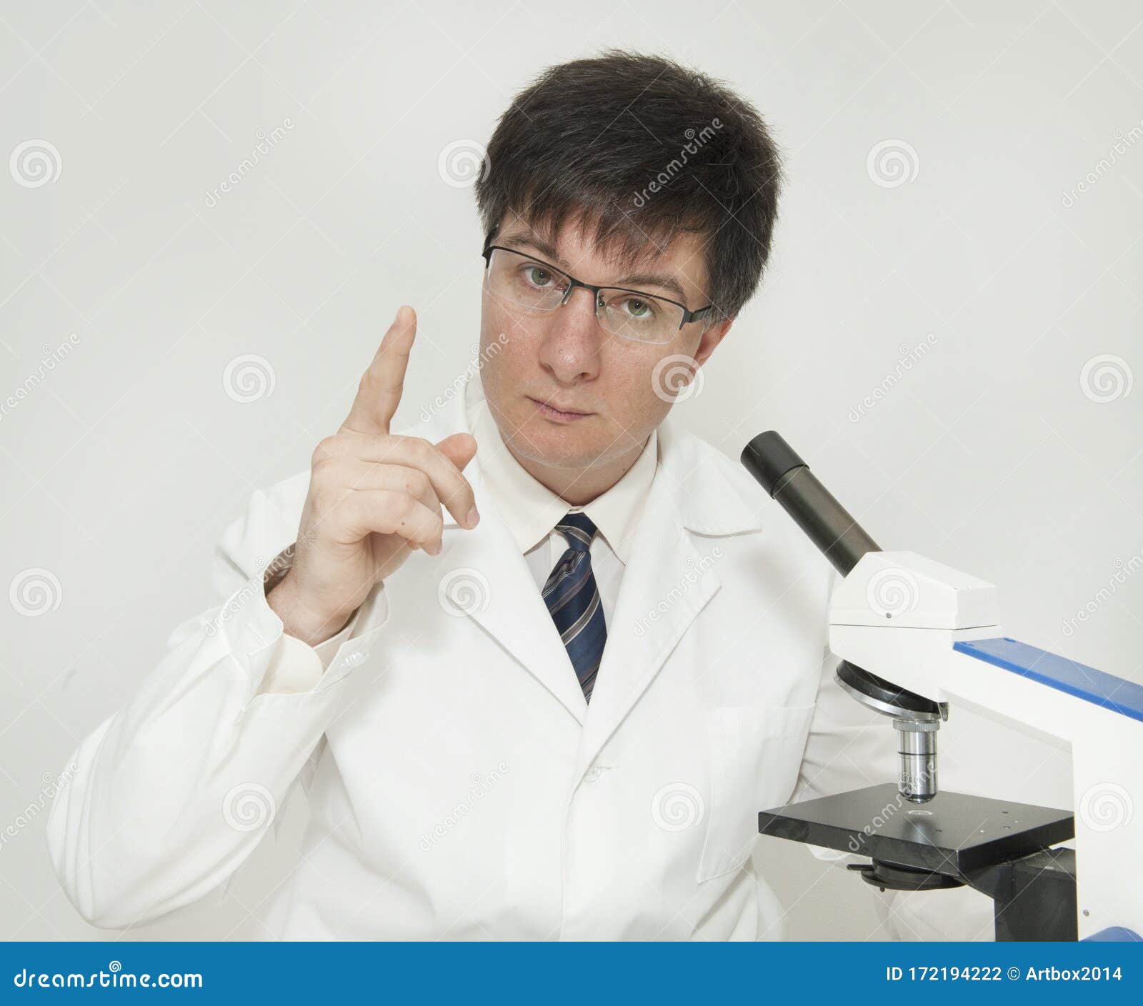 Doctor with a microscope stock photo. Image of caucasian - 172194222