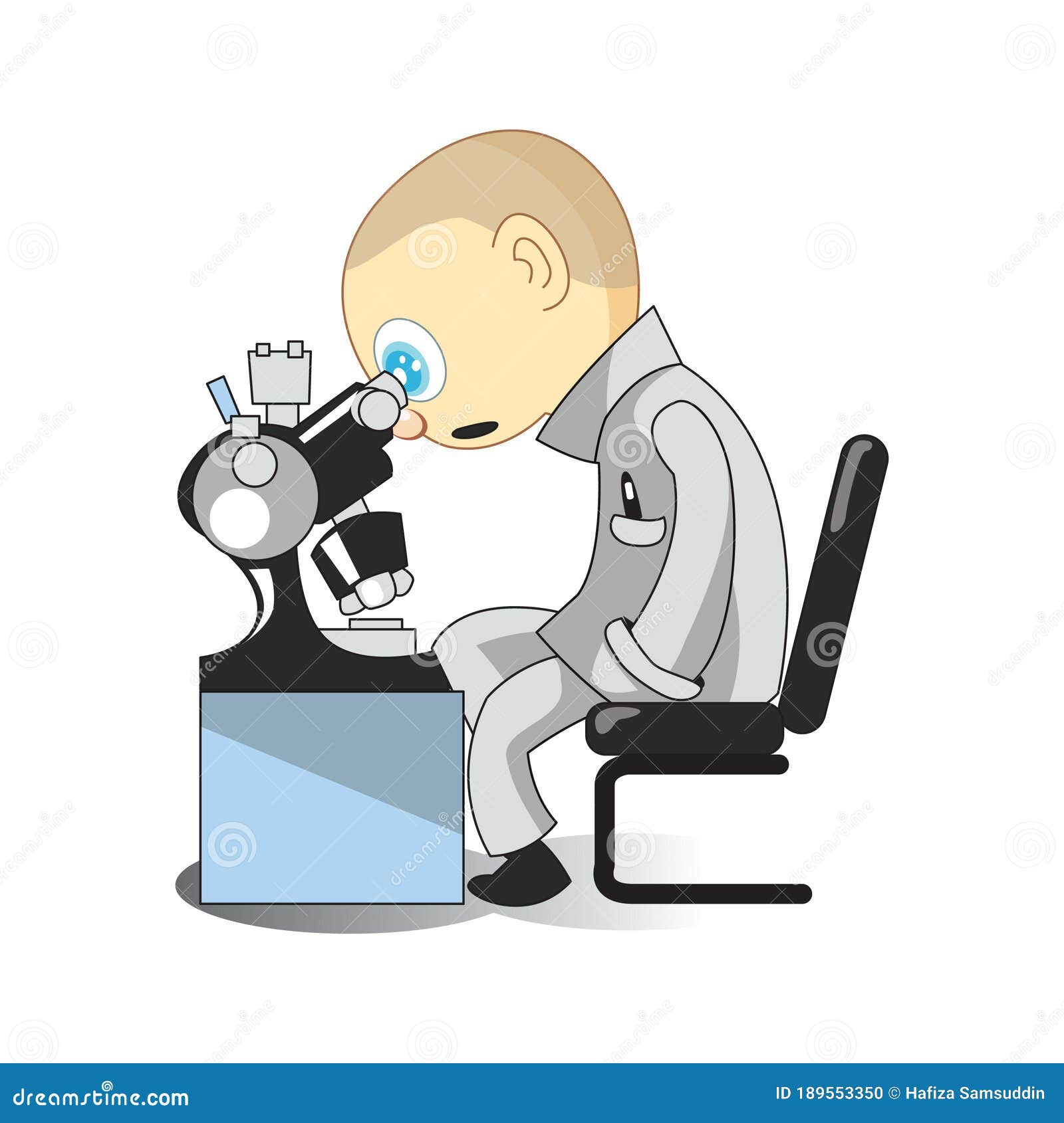 Doctor with Microscope. Vector Illustration Decorative Design Stock ...