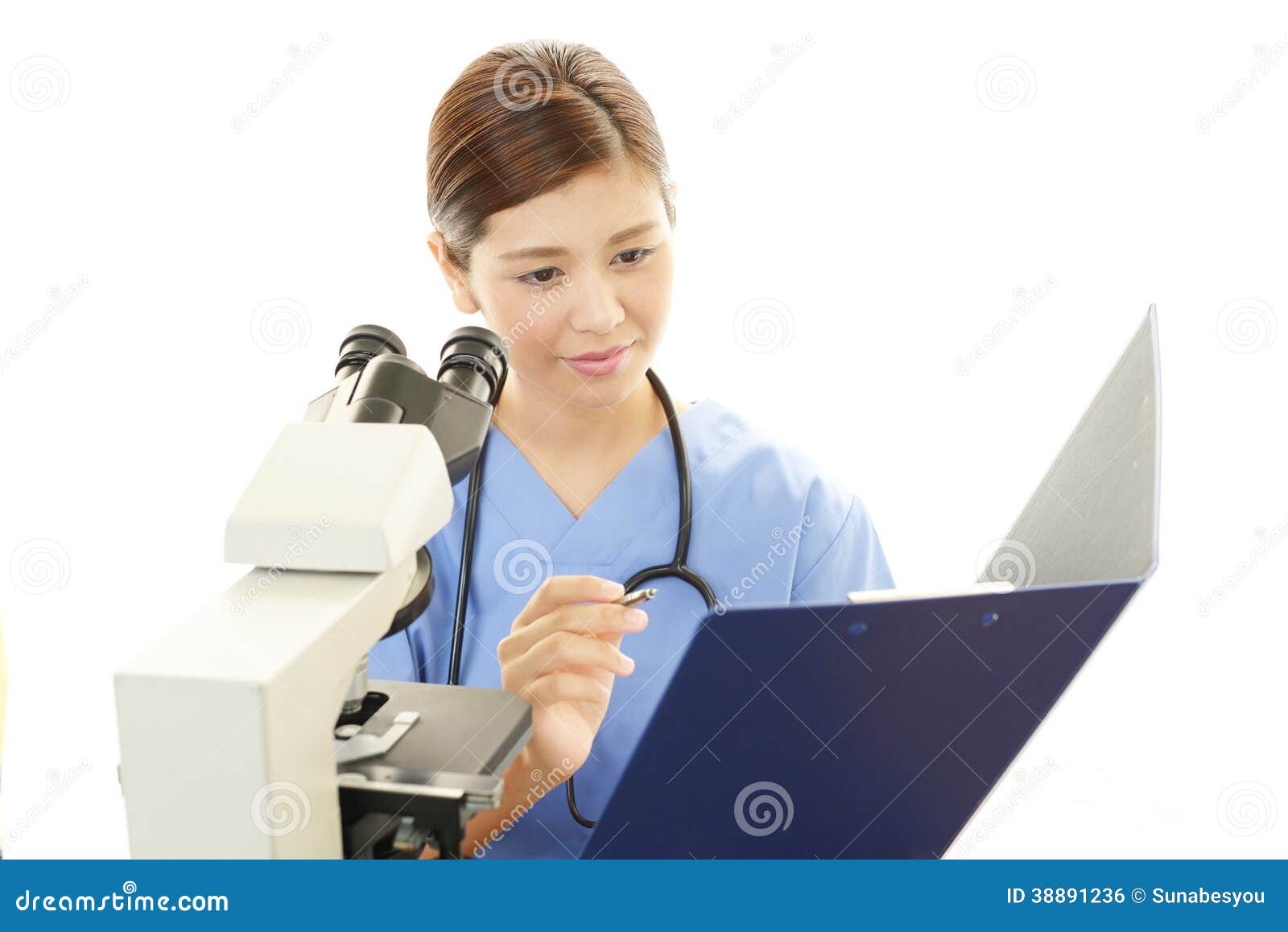 Doctor with a Microscopic Examination Stock Photo - Image of adult ...