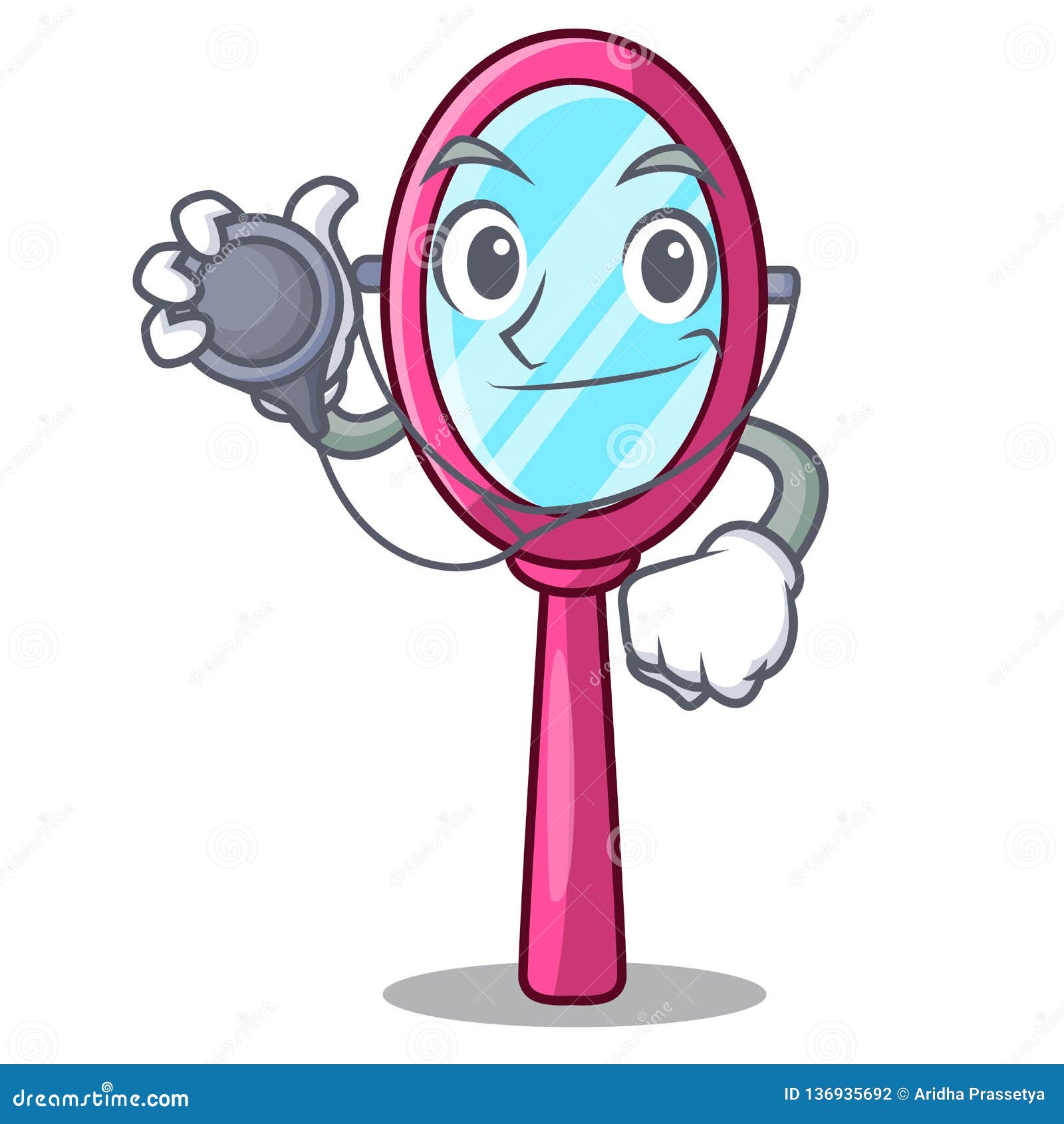 Doctor Mirror in the Cartoon Shape Funny Stock Vector - Illustration of ...