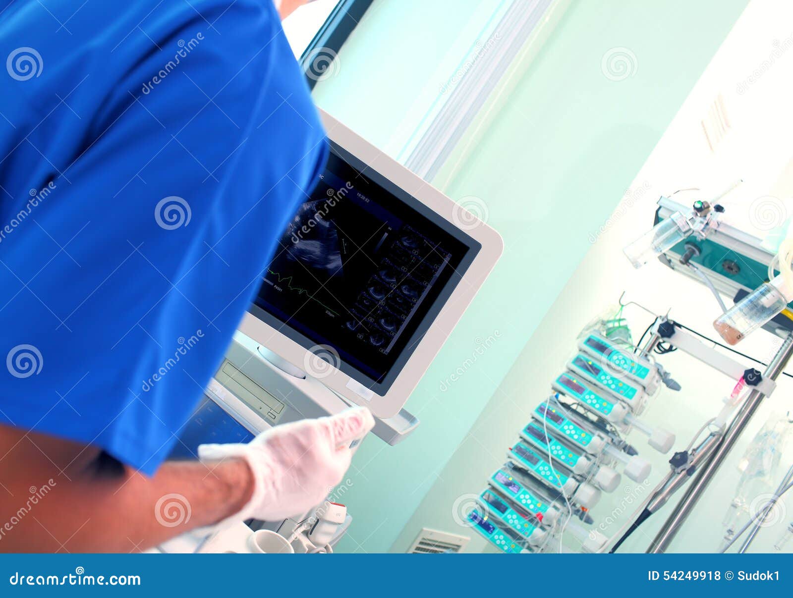 Doctor with Modern Equipment Works in Hospital Stock Photo - Image of ...