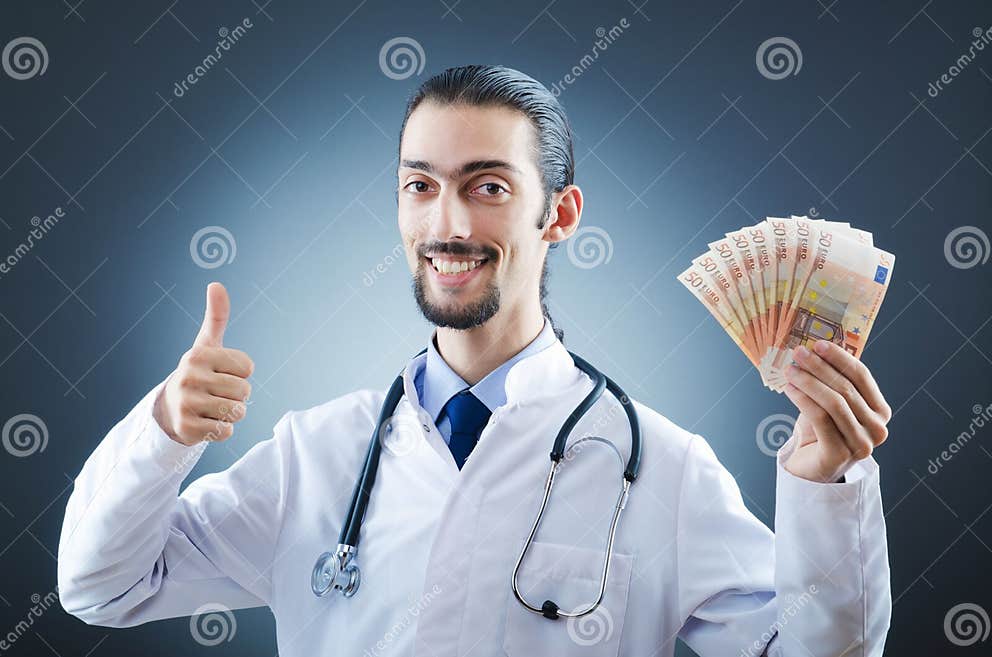 Doctor with money stock photo. Image of care, male, cash - 22637618