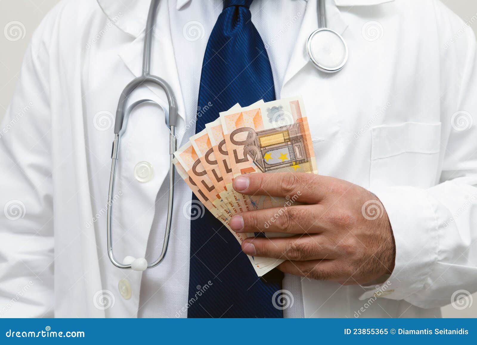 Doctor with Money in Studio Stock Image - Image of healthy, corrupt ...