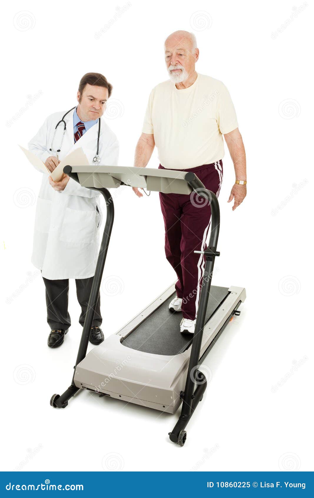 Doctor Monitors Senior on Treadmill Stock Image - Image of elderly ...