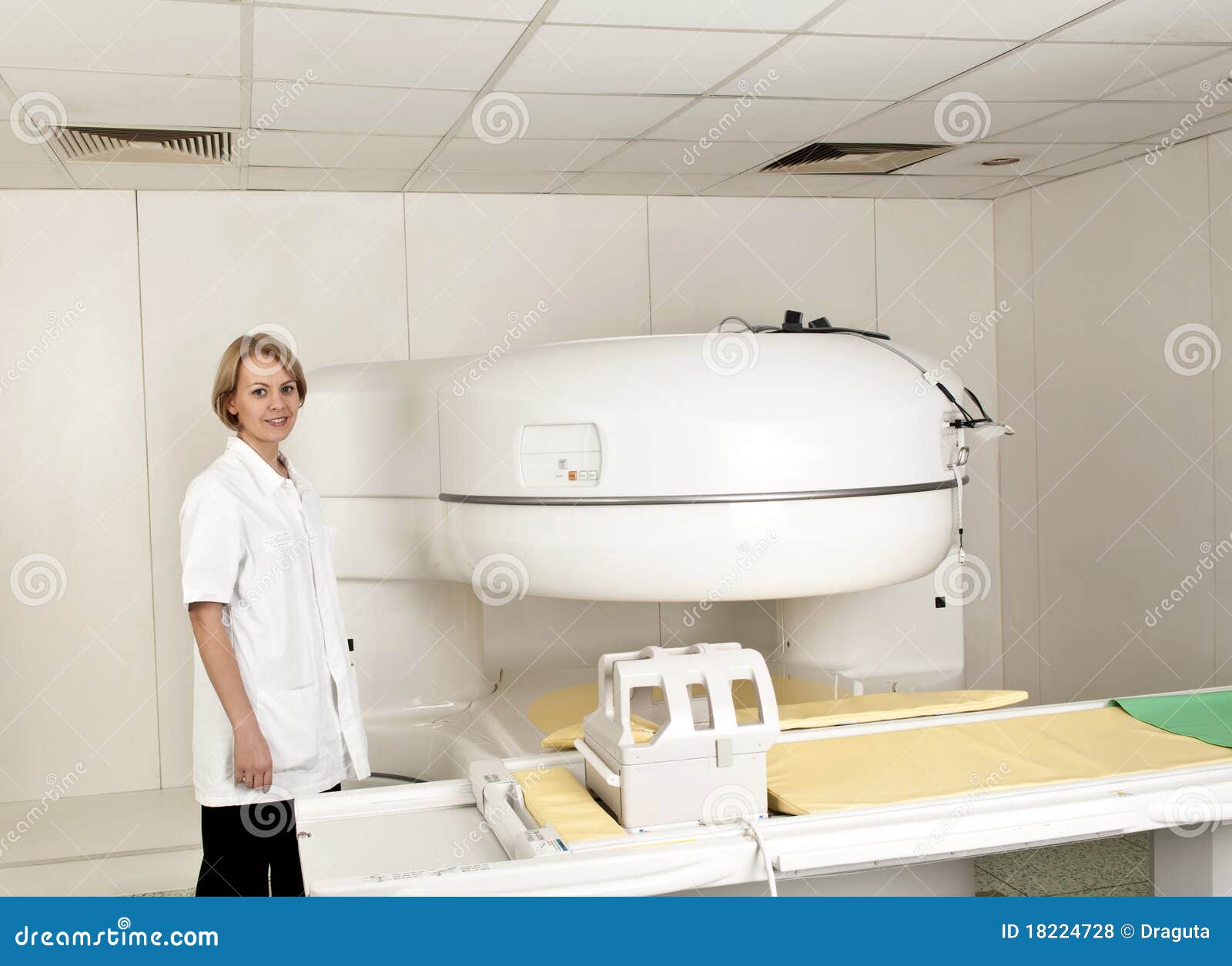 Doctor in MRI scanner room stock photo. Image of radiation - 18224728