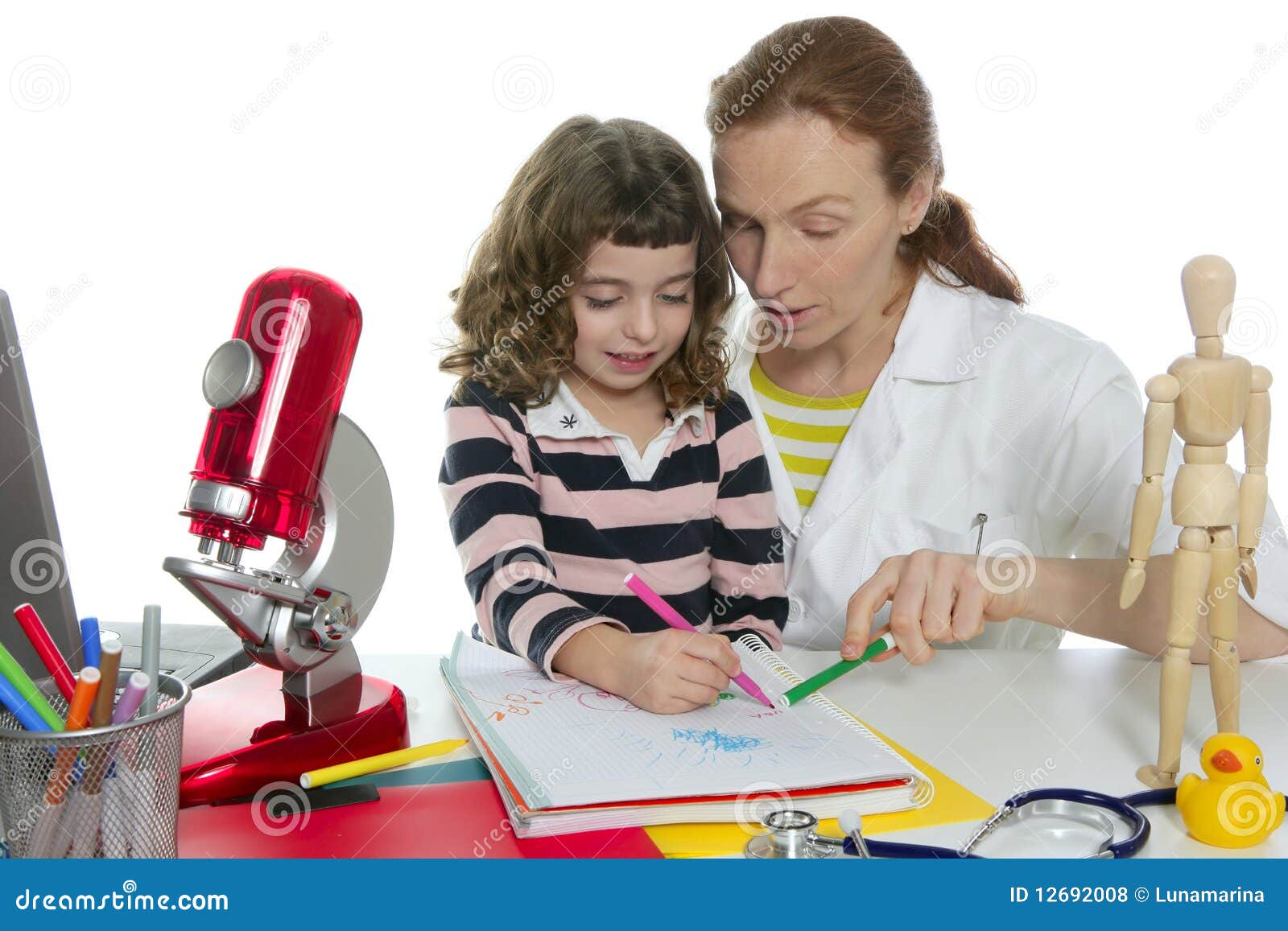 Doctor Natural Sciences Teaching School Pupil Stock Photo - Image of ...
