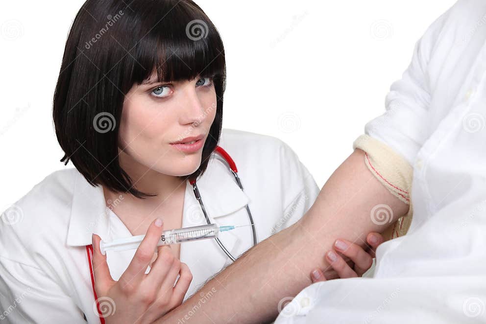Doctor with needle stock image. Image of care, diabetes - 29061827