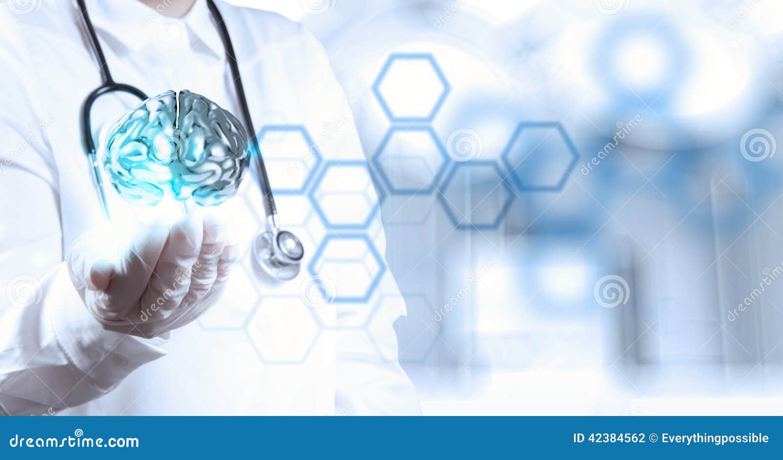 Doctor Neurologist Hand Show Metal Brain Stock Photo - Image of metal ...