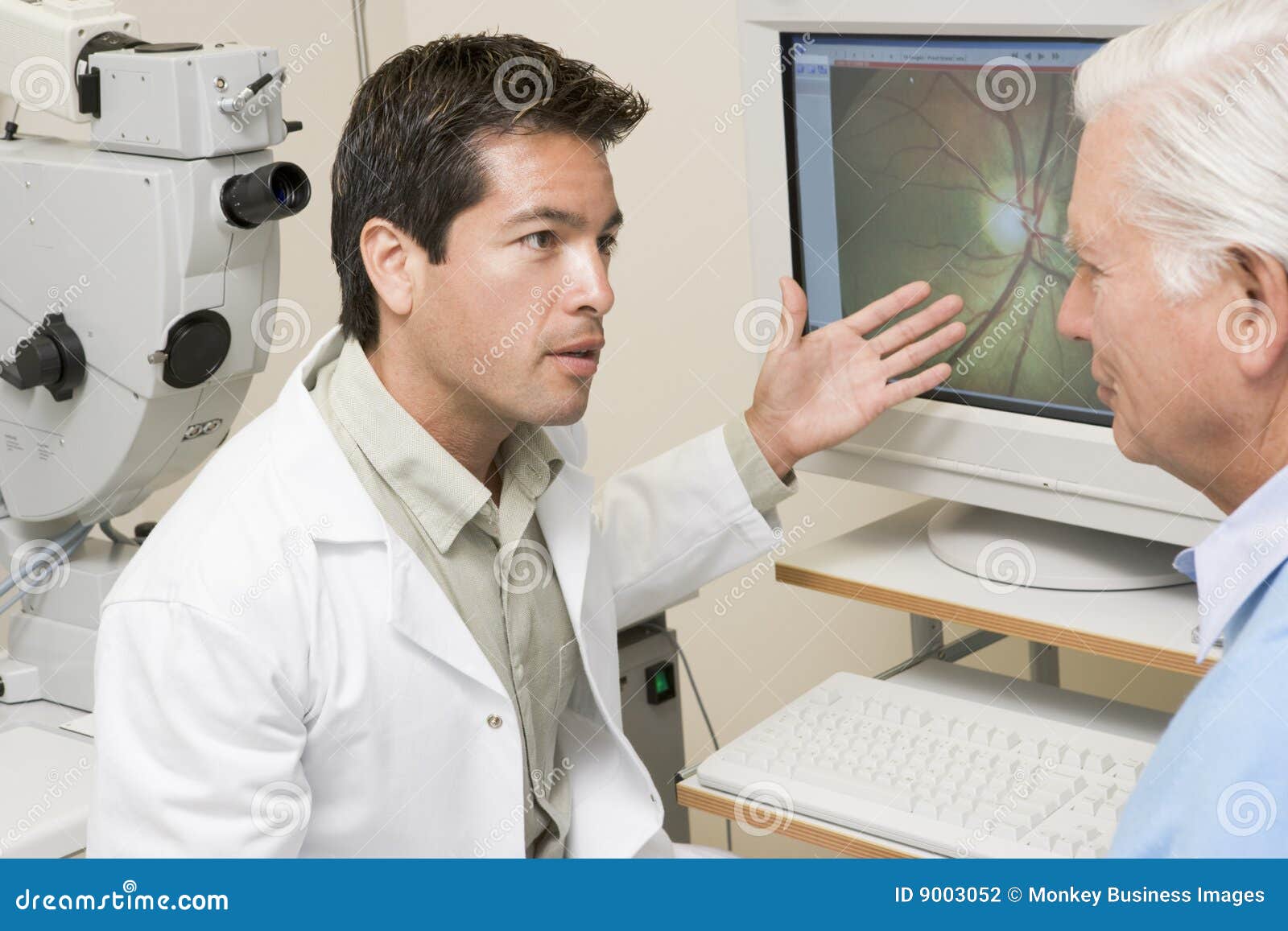 Doctor Next To Equipment To Detect Glaucoma Stock Photo - Image of ...