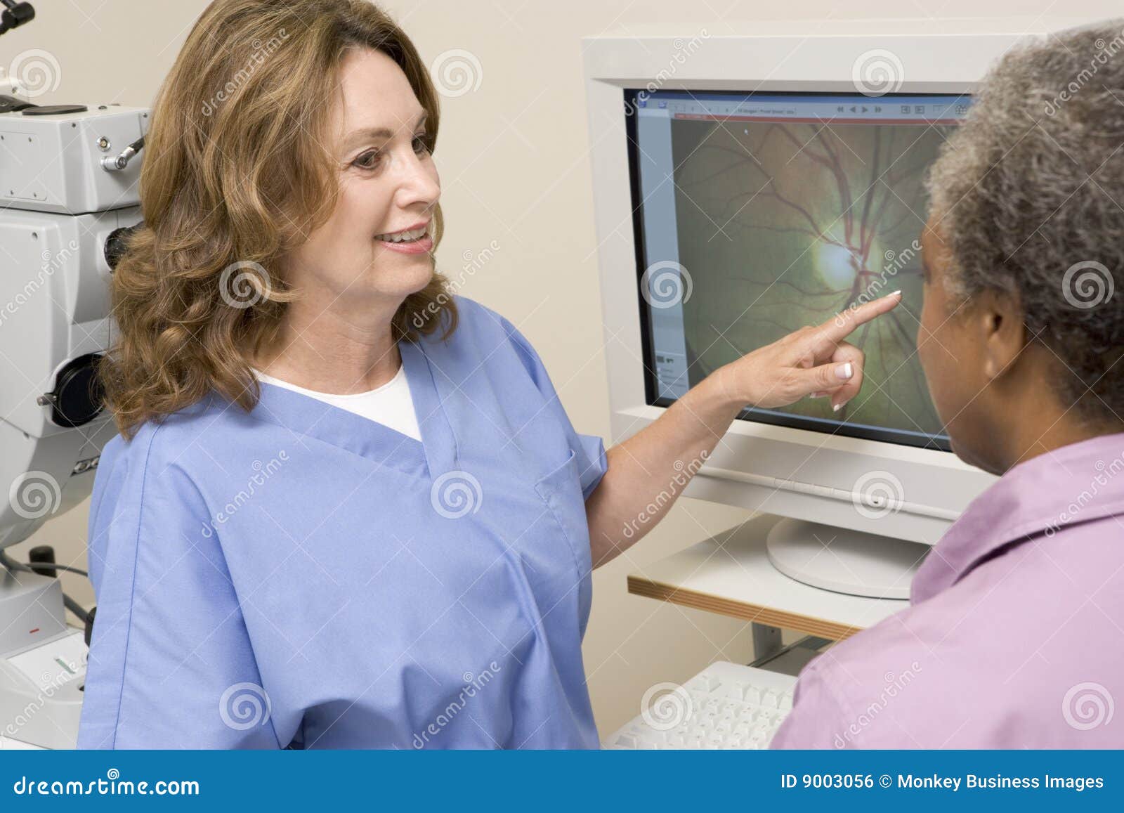 Doctor Next To Equipment To Detect Glaucoma Stock Photo - Image of ...