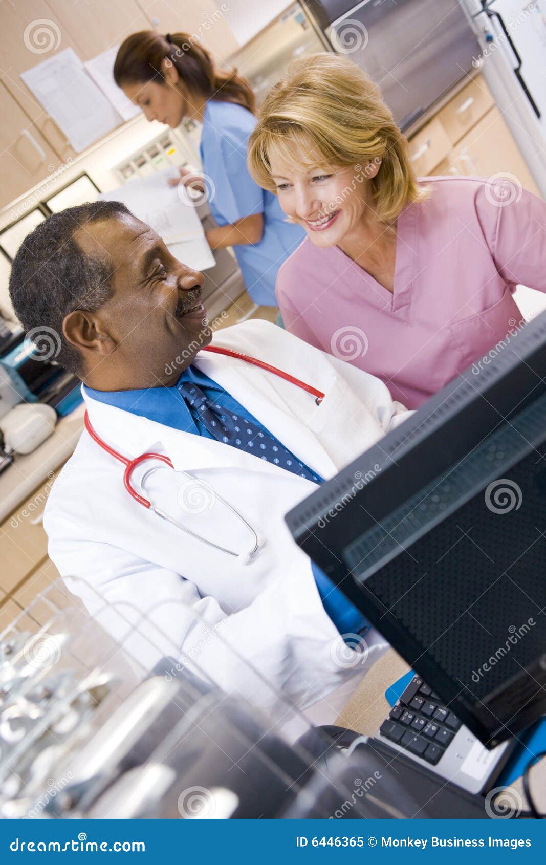 A Doctor and Nurse Discussing Something Stock Image - Image of medicine ...