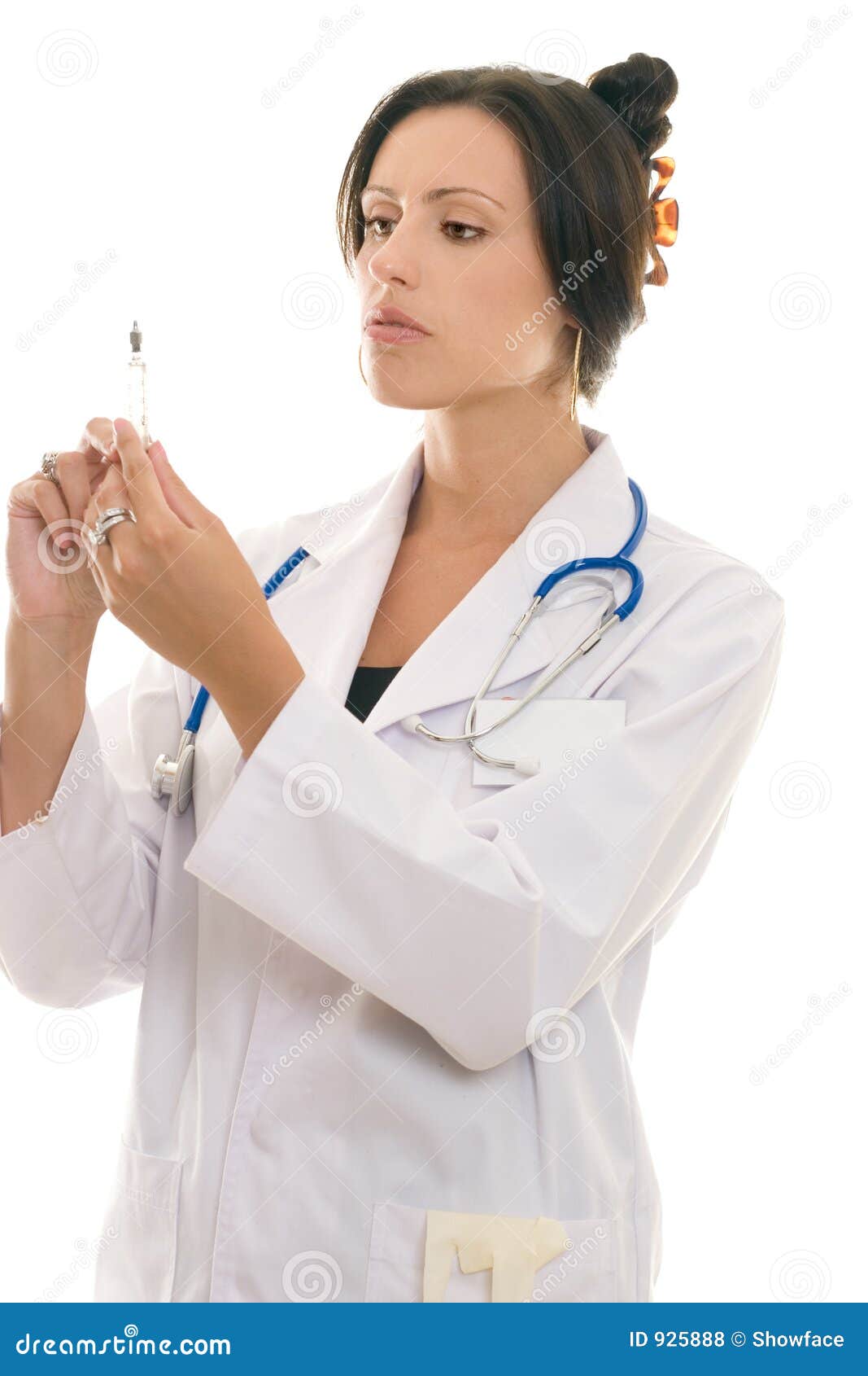Doctor or Nurse with Medical Syringe Stock Photo - Image of administer ...