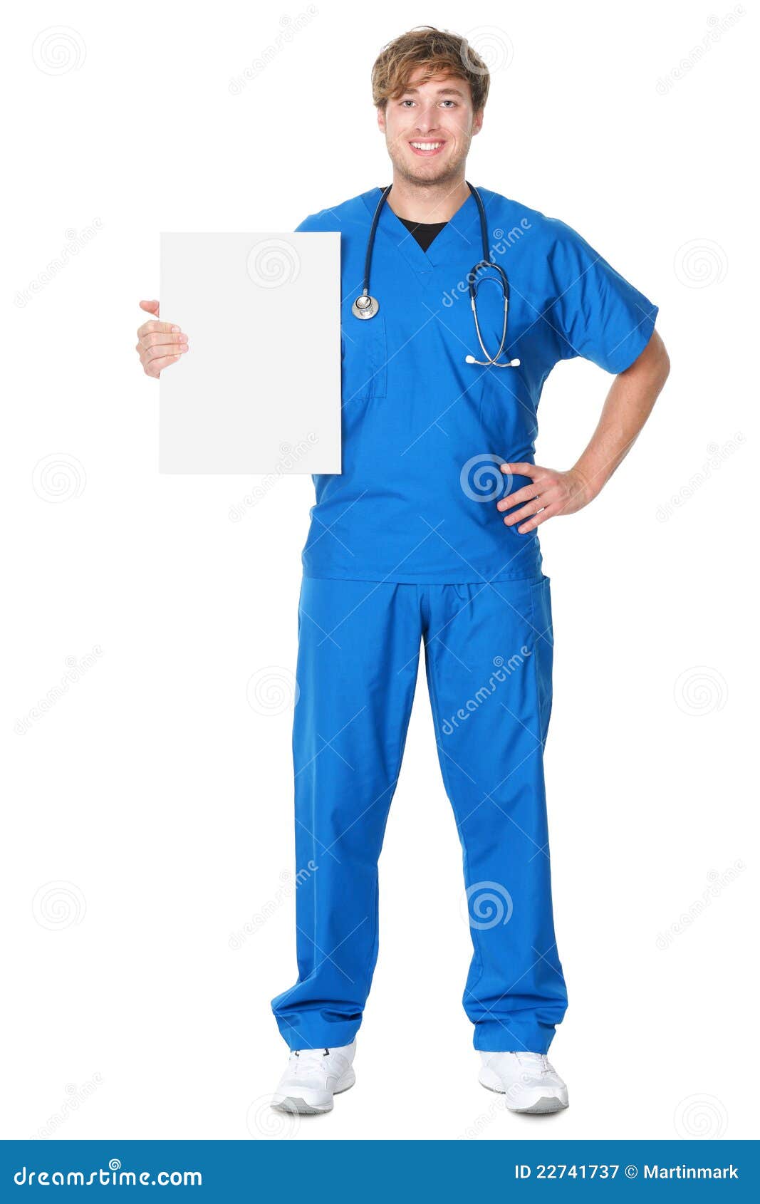 Doctor / Nurse Showing Billboard Sign Stock Image - Image of ...