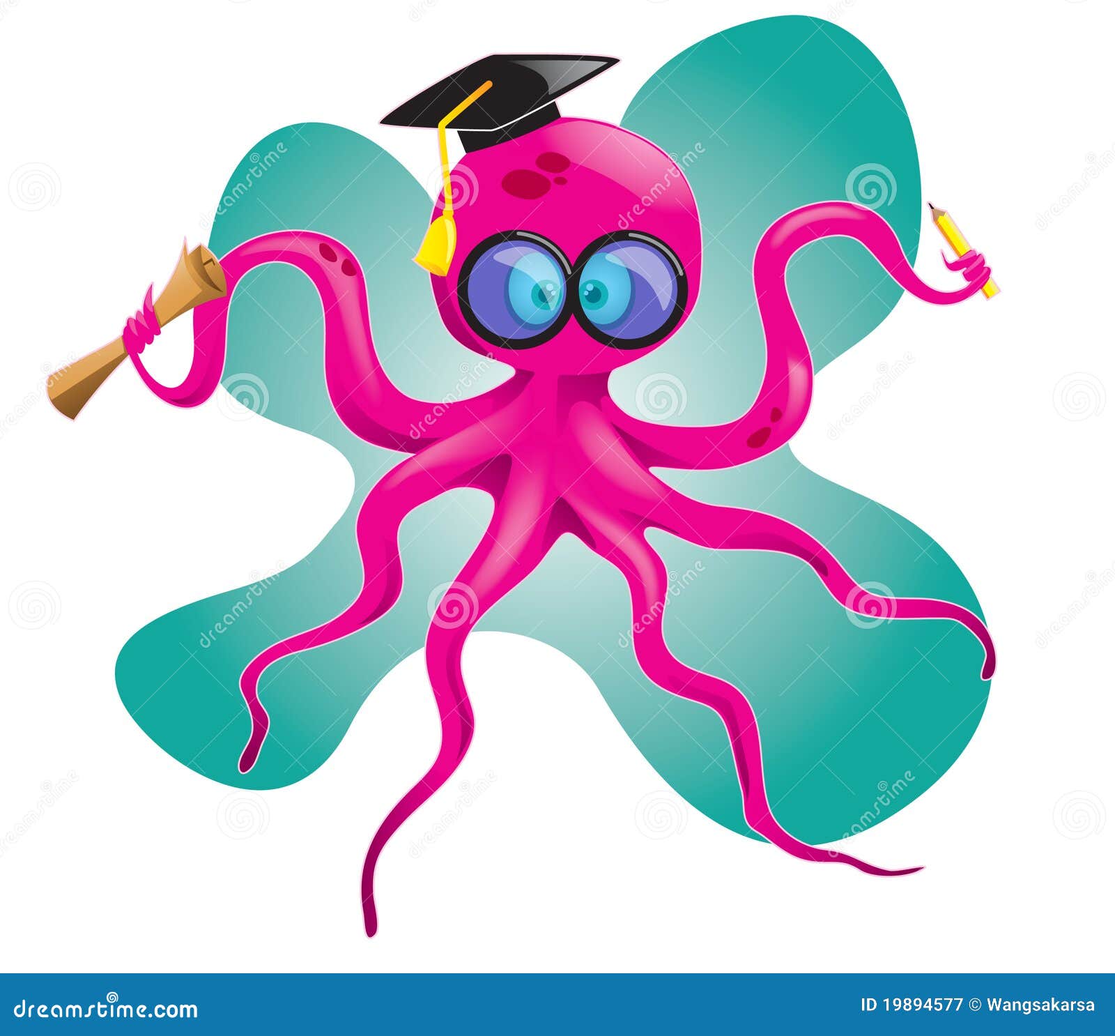 Doctor octopus stock vector. Illustration of reef, magenta - 19894577