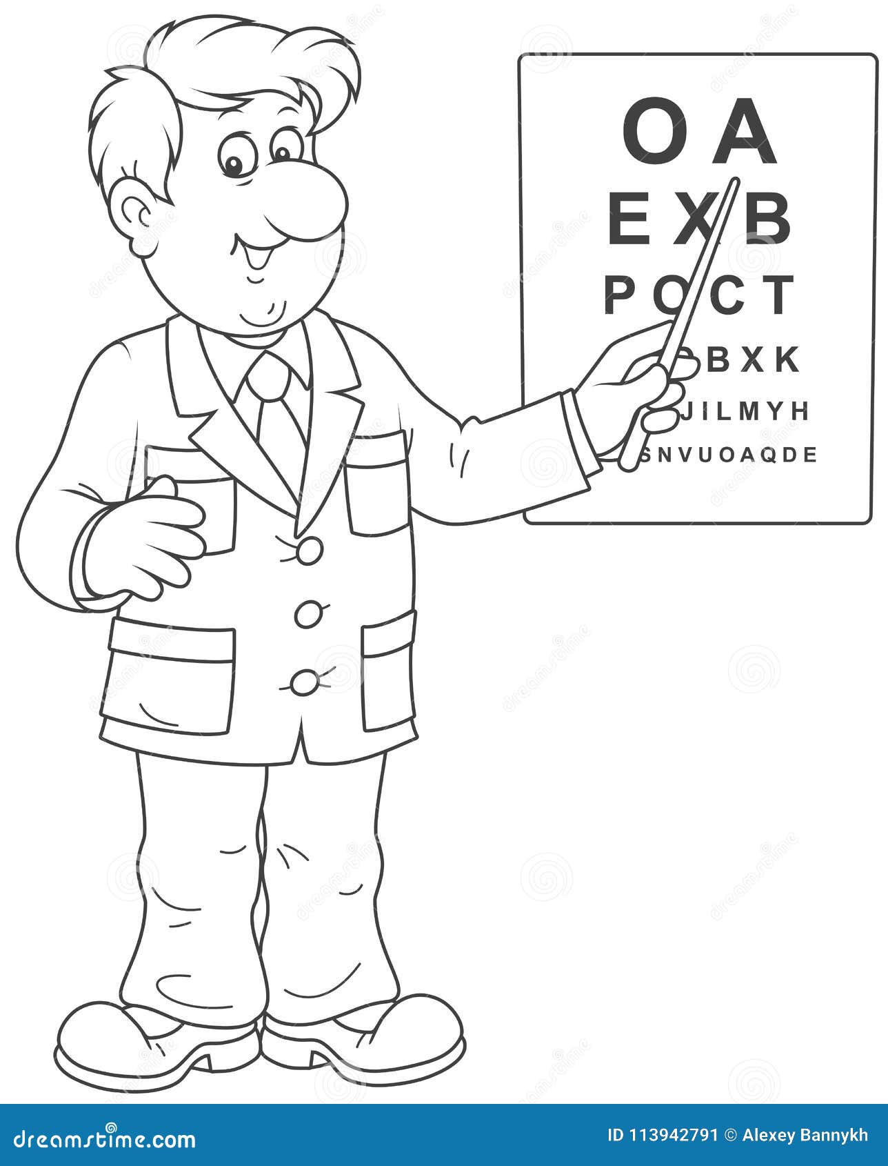 Doctor Oculist Testing Sight Stock Vector - Illustration of black ...