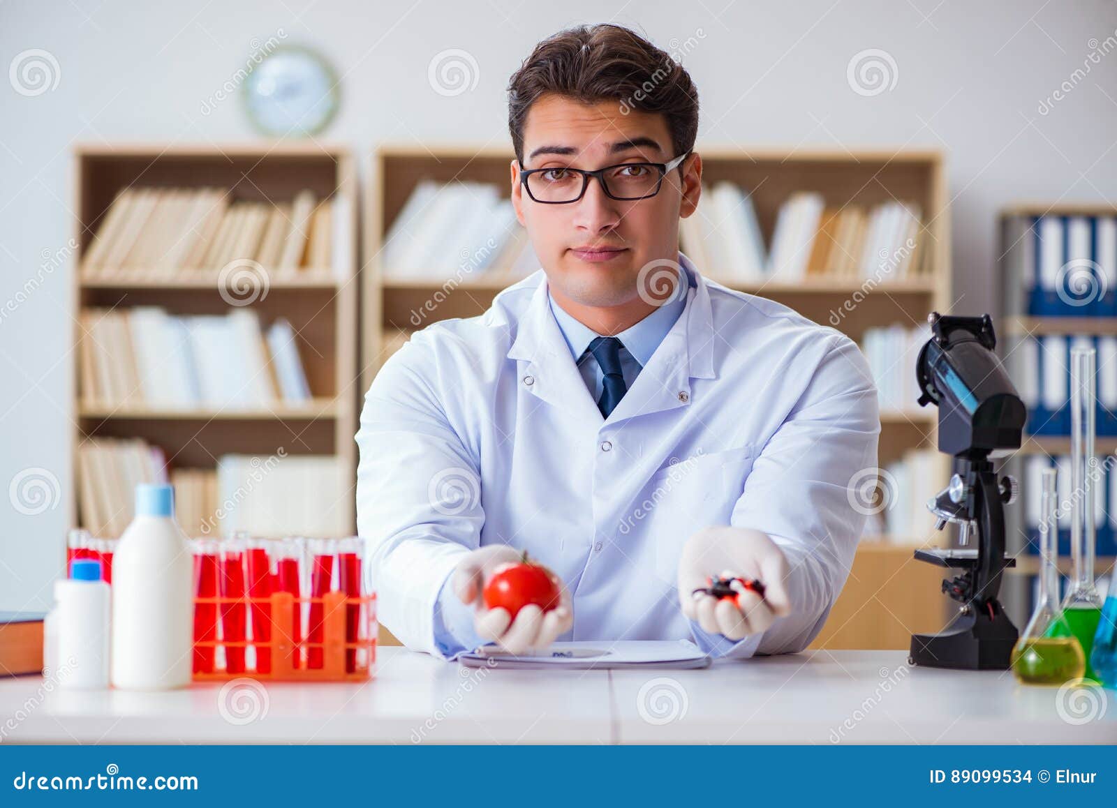 The Doctor Offering the Choice between Healthy and Vitamins Stock Photo ...