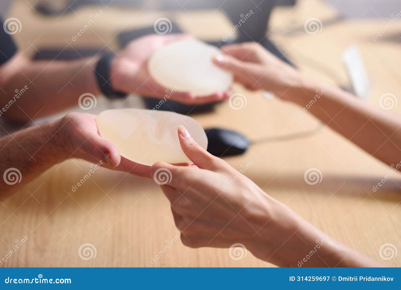 Doctor Offers Breast Augmentation Implants To a Woman Stock Image ...