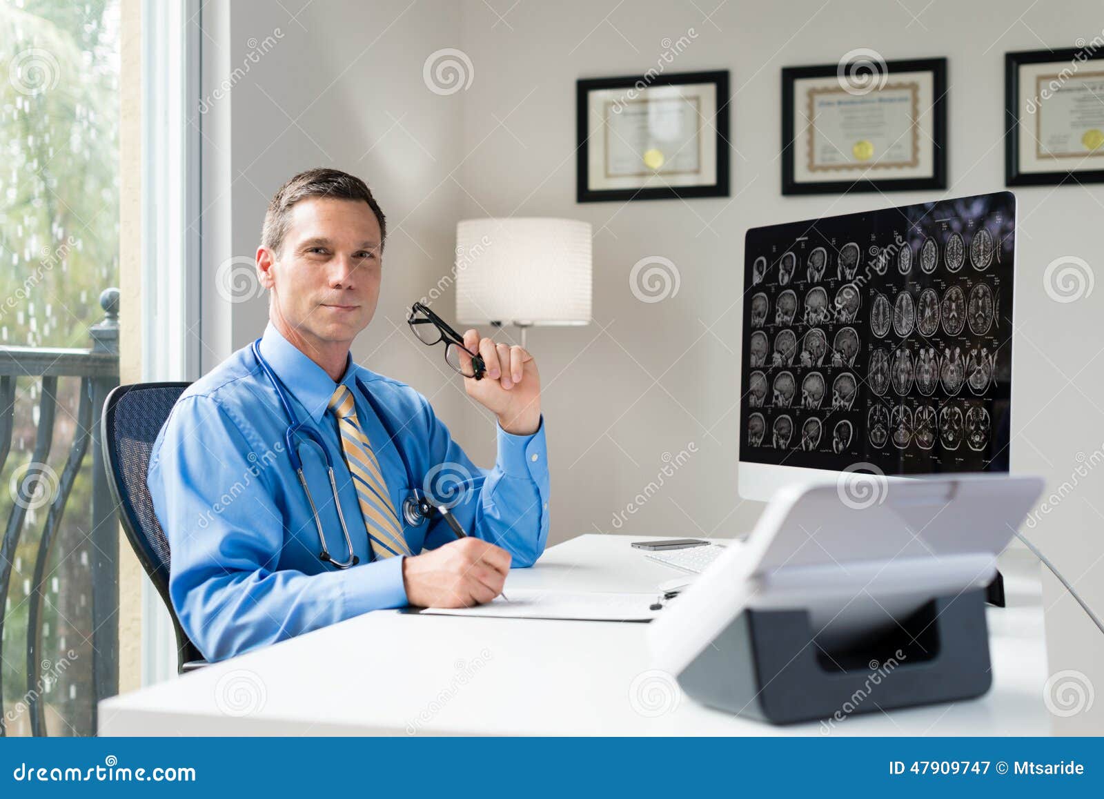 Doctor in Office stock image. Image of brain, male, camera - 47909747