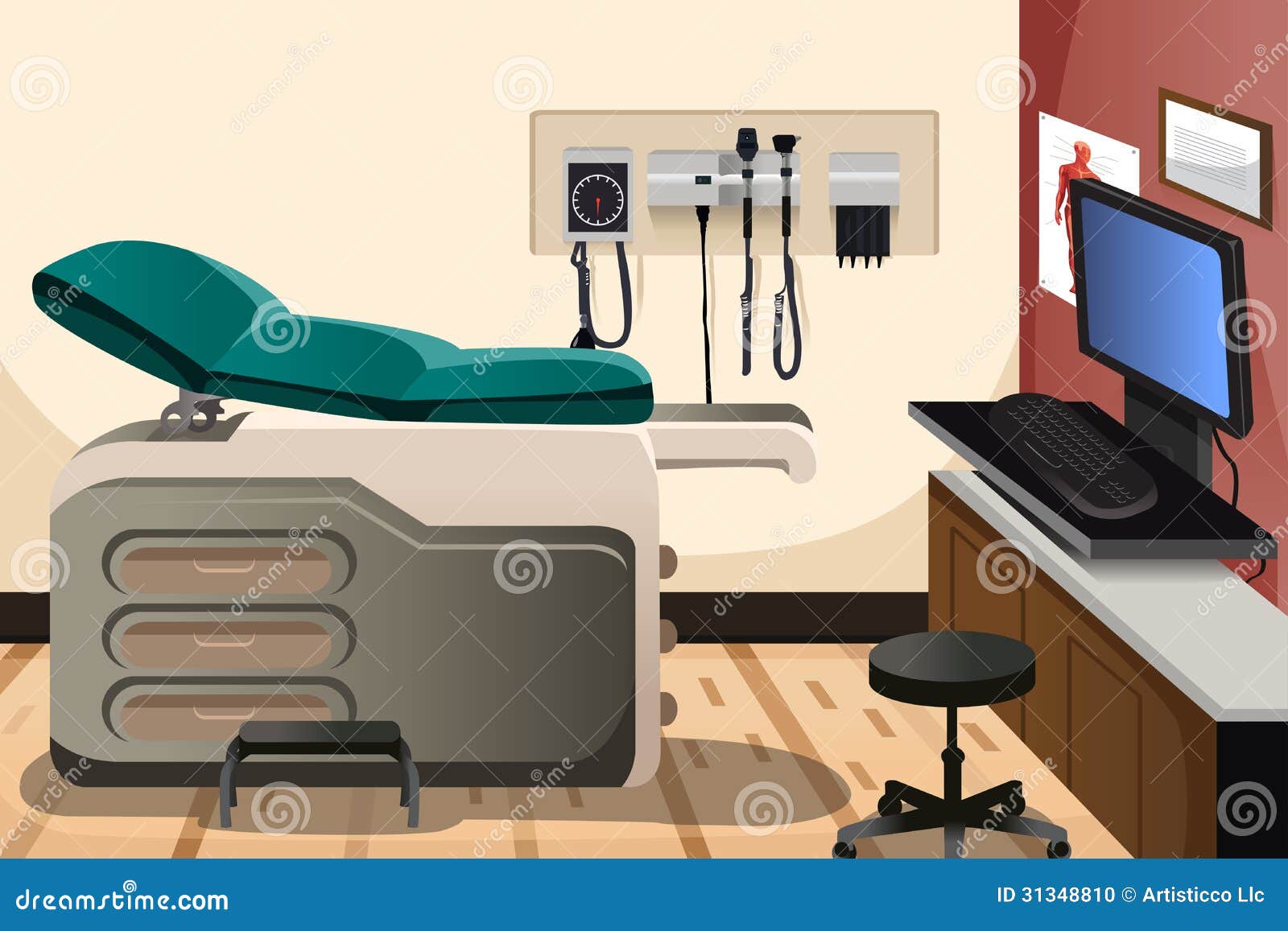 Doctor office stock vector. Illustration of monitor, equipment - 31348810