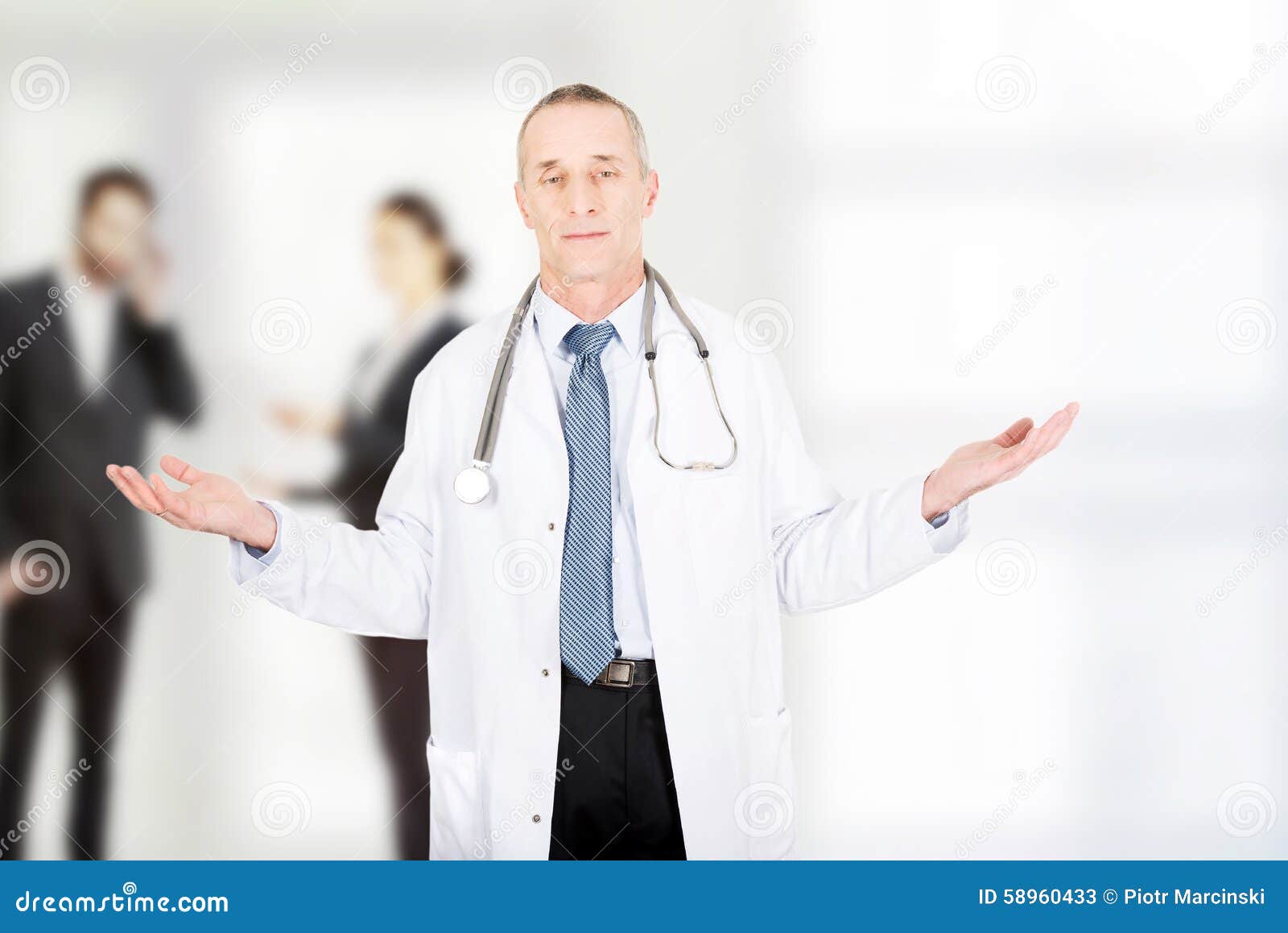 Doctor with open hands. stock image. Image of medicine - 58960433