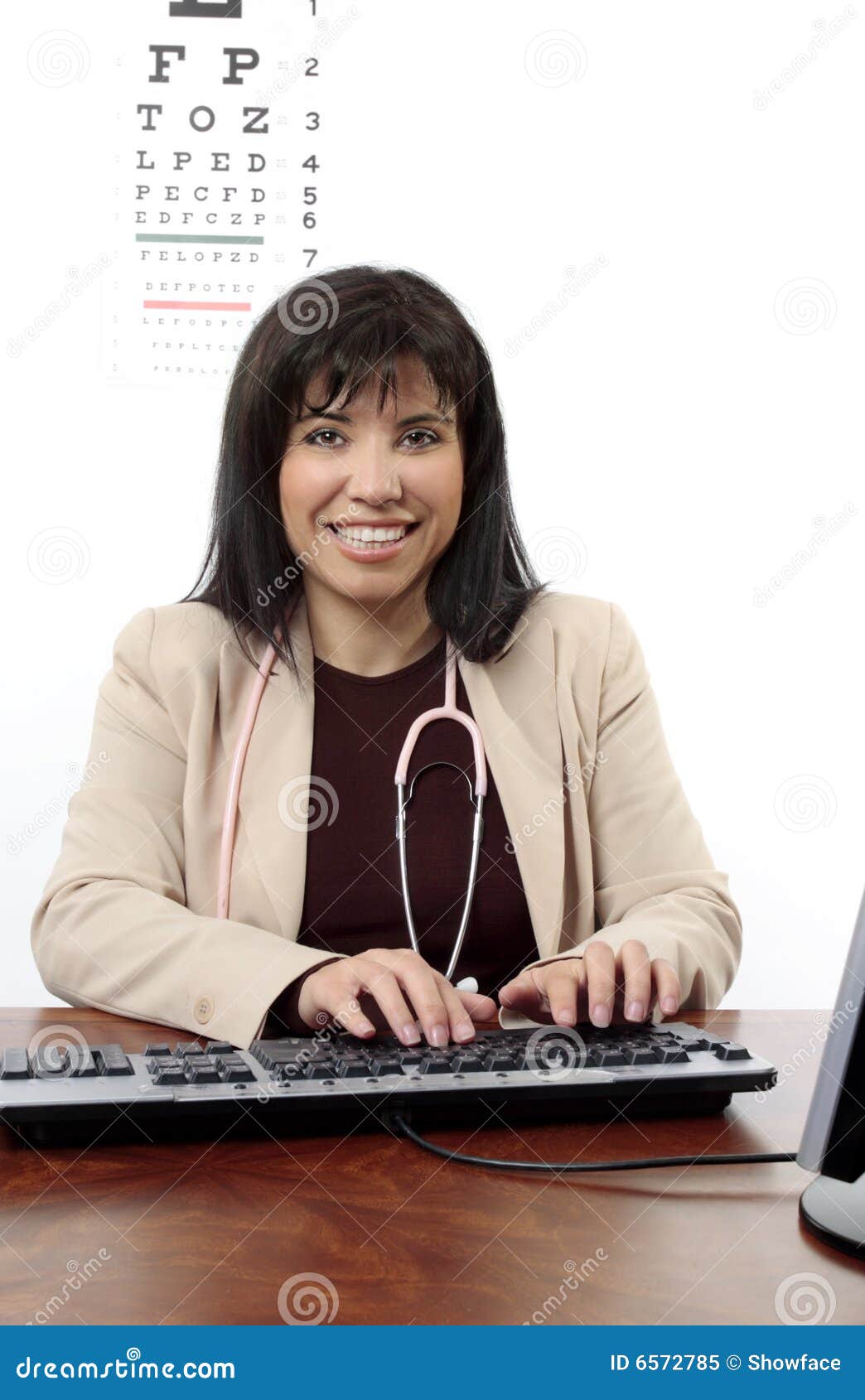 Doctor or Optometrist at Desk Stock Image - Image of hospital ...
