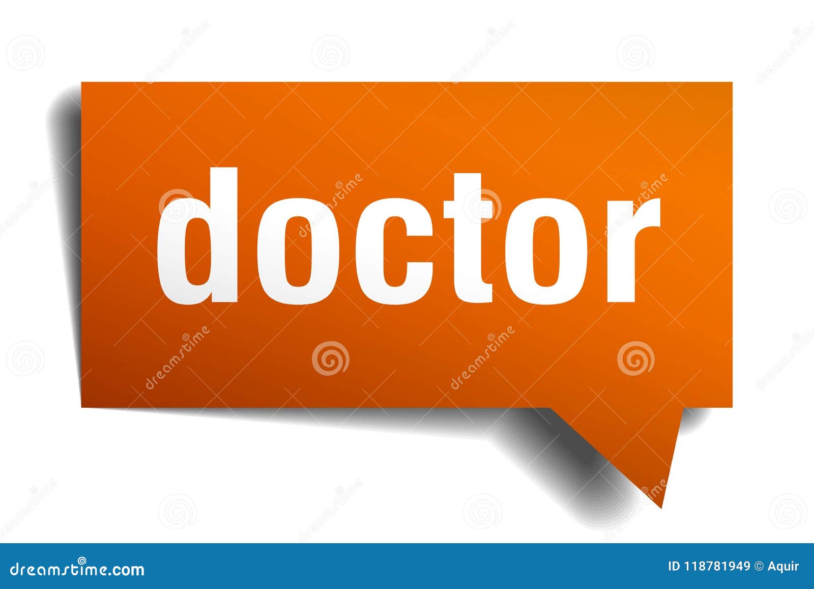 Doctor Orange 3d Speech Bubble Stock Vector - Illustration of badge ...