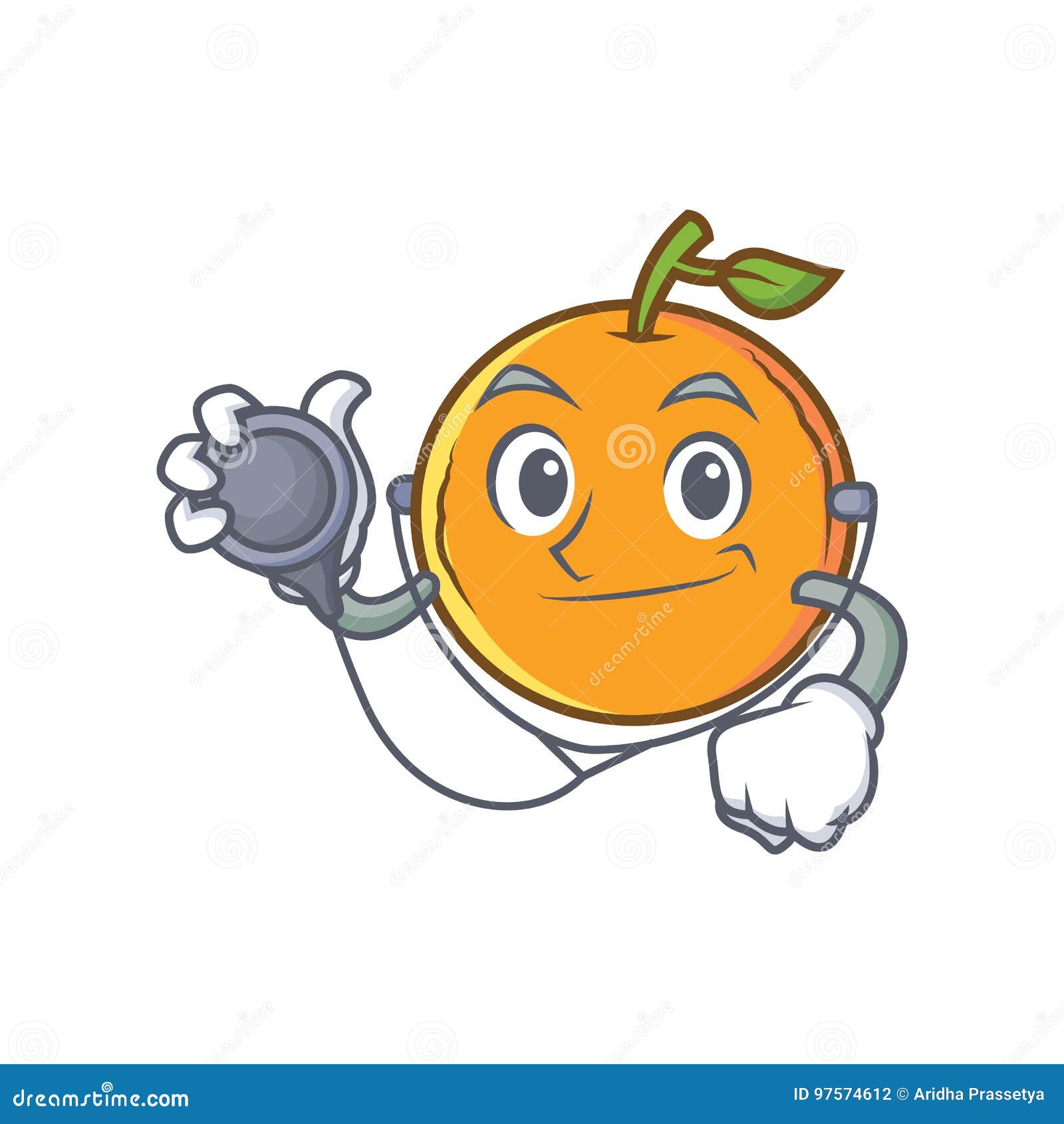 Doctor Orange Fruit Cartoon Character Stock Vector - Illustration of ...