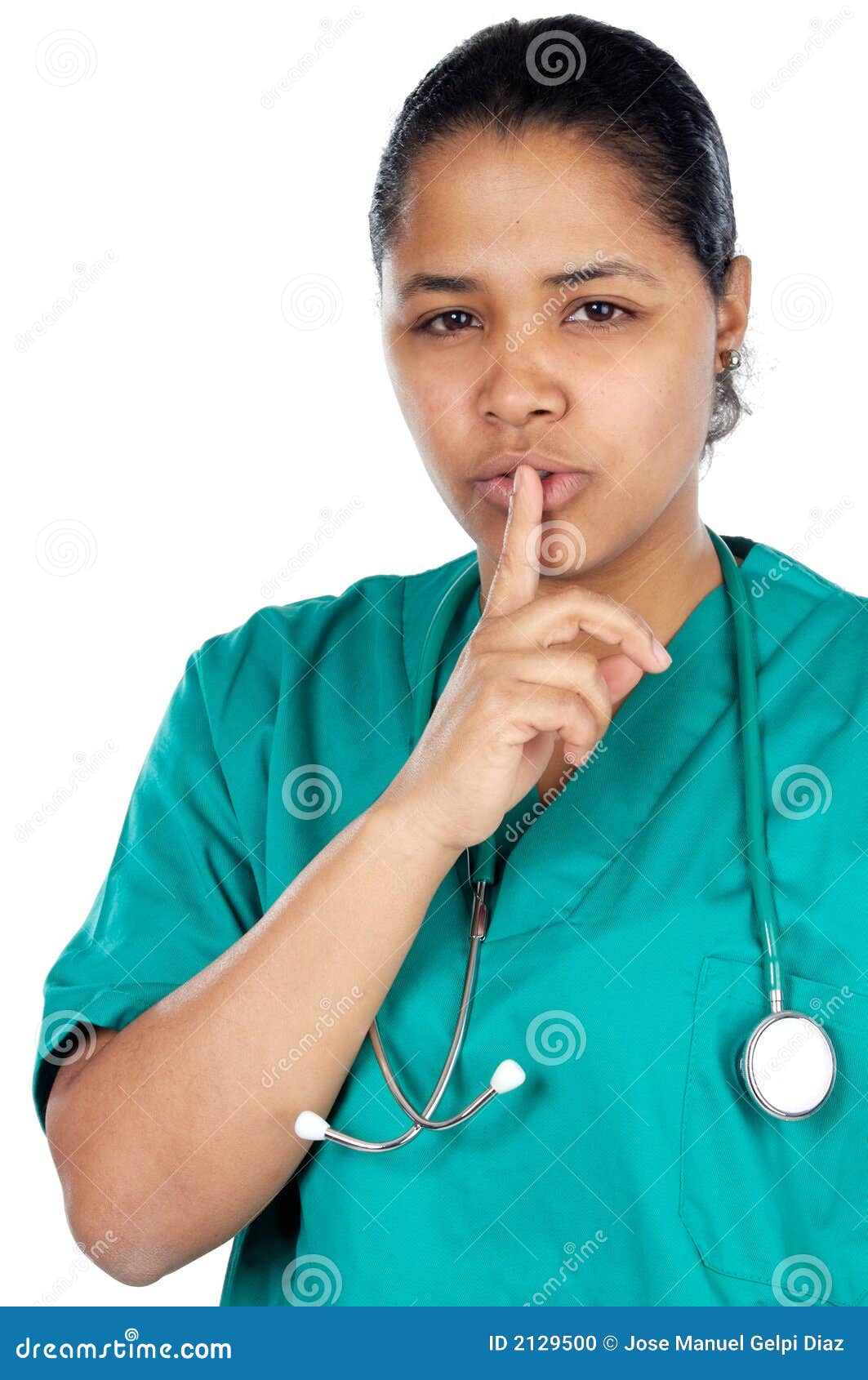 Doctor ordering silence stock photo. Image of clinic, pretty - 2129500