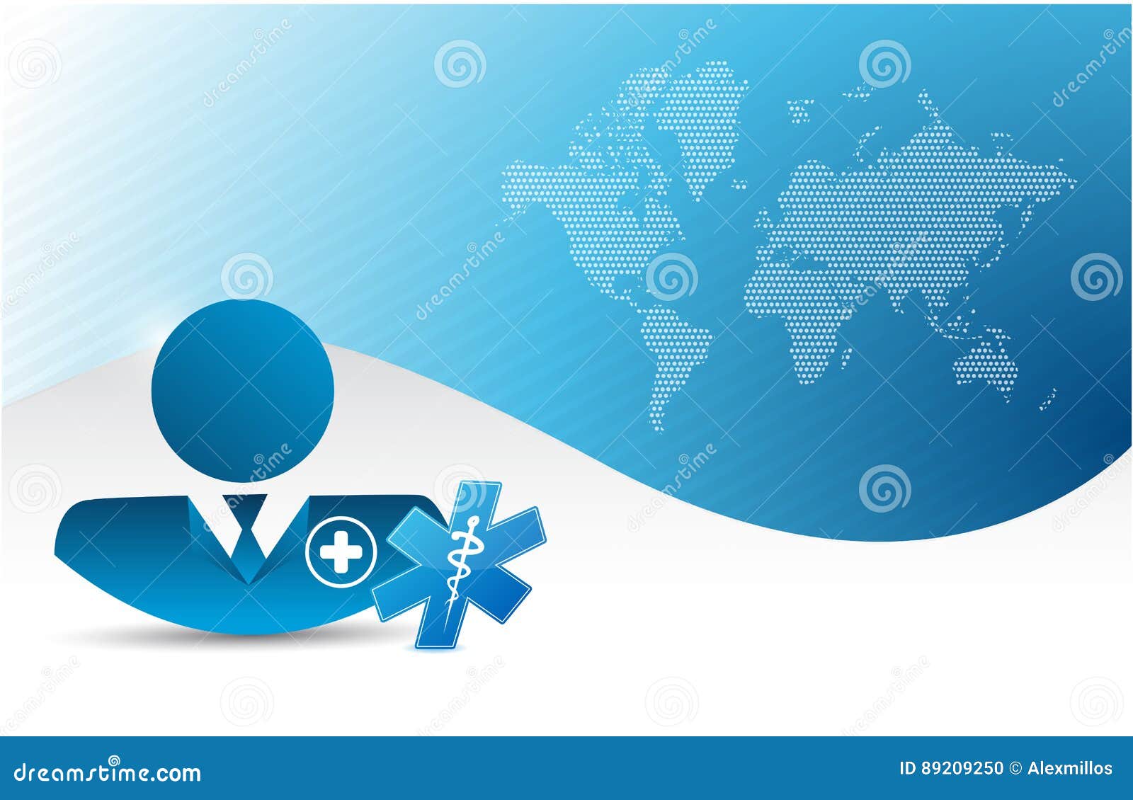 Doctor Over a World Map Background. Stock Illustration - Illustration ...