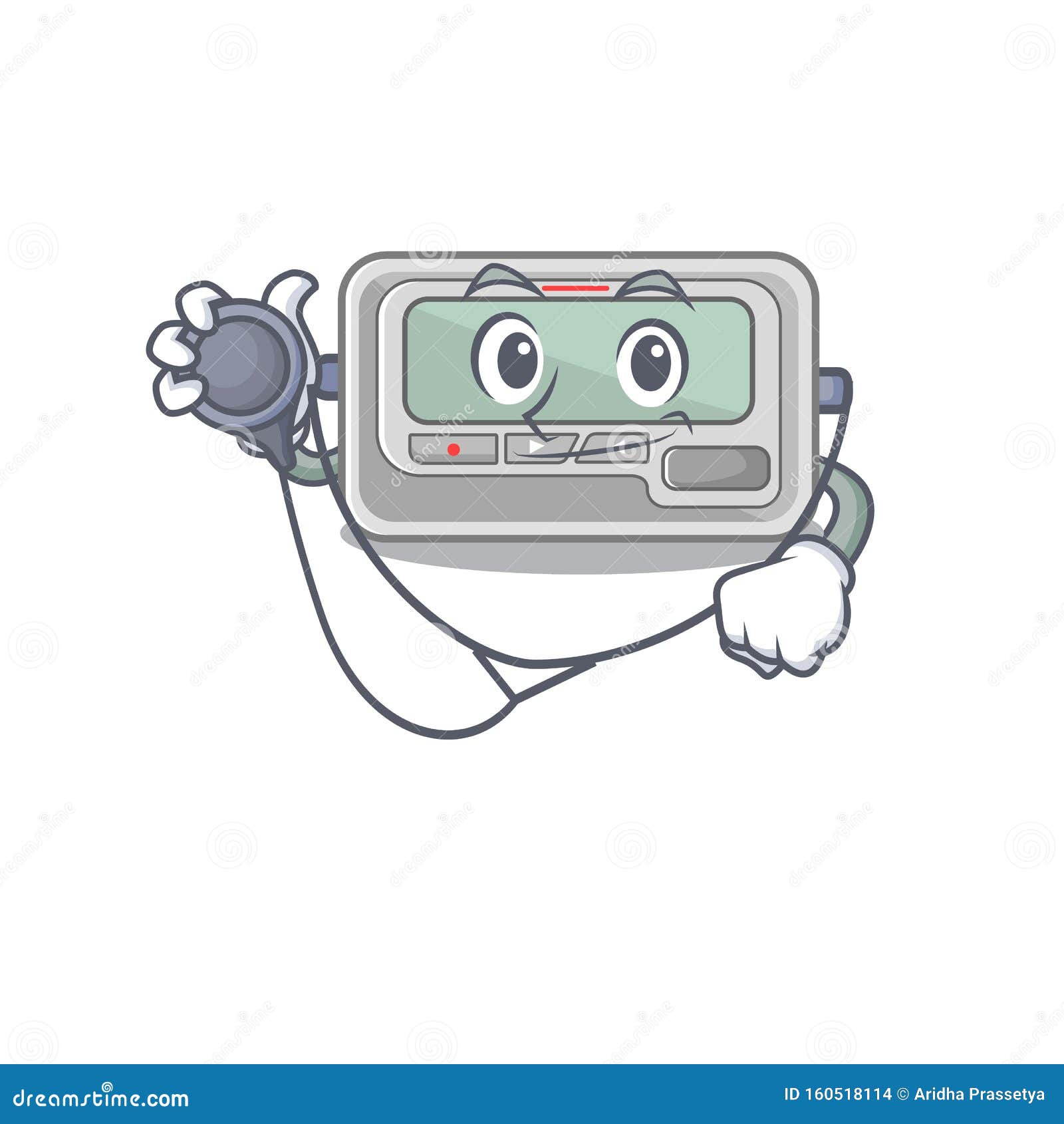 Doctor Pager with in the Mascot Shape Stock Vector - Illustration of ...