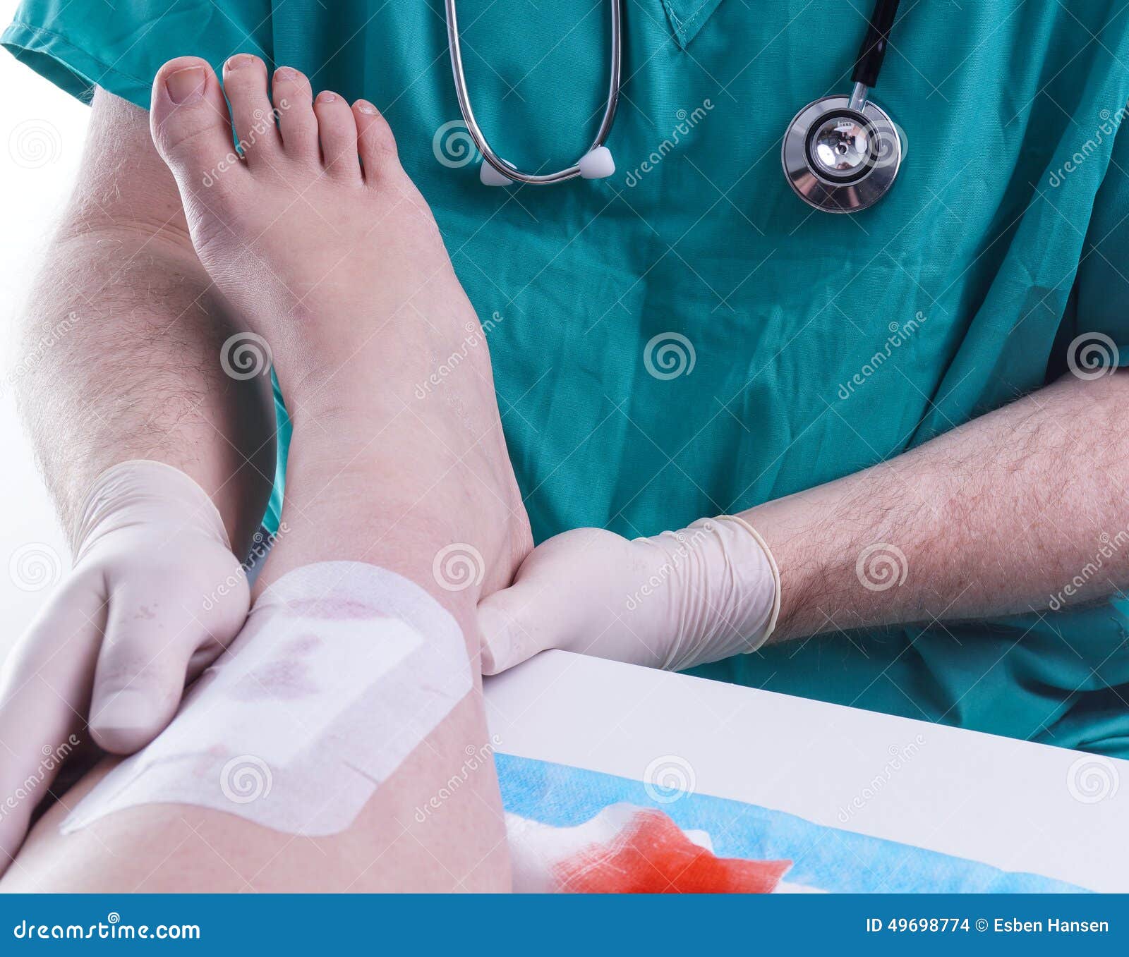 Doctor patches a Injury stock photo. Image of nurse, gauze - 49698774