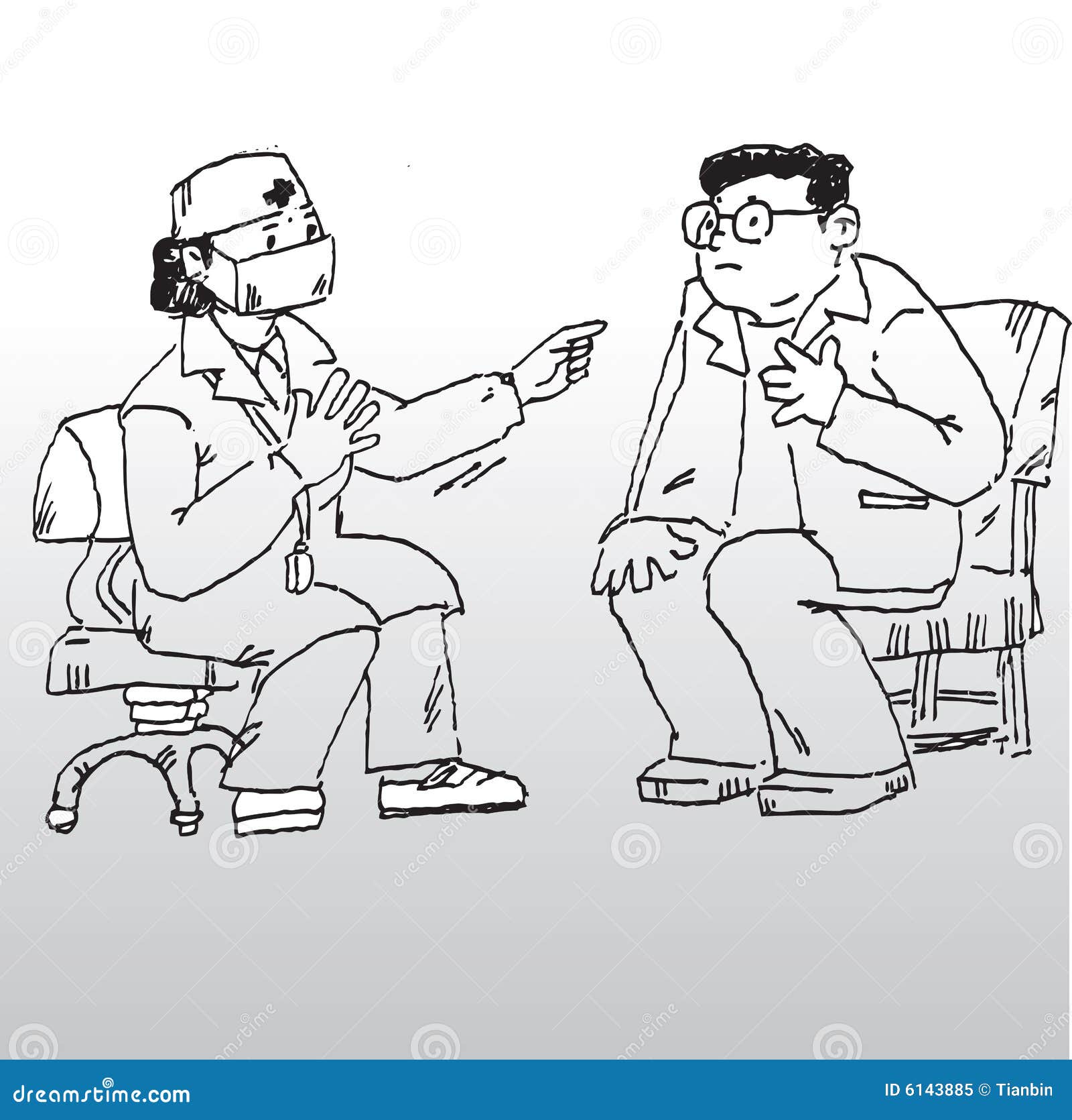 Doctor and patient stock vector. Illustration of drawing - 6143885