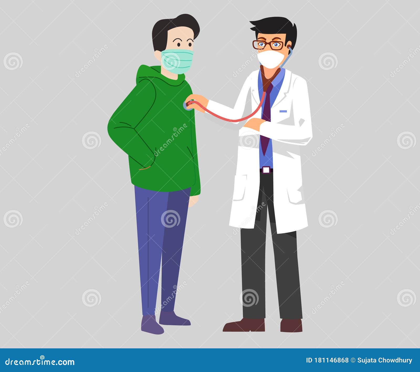 Doctor and Patient Character Design. Vector Illustration of Doctor ...