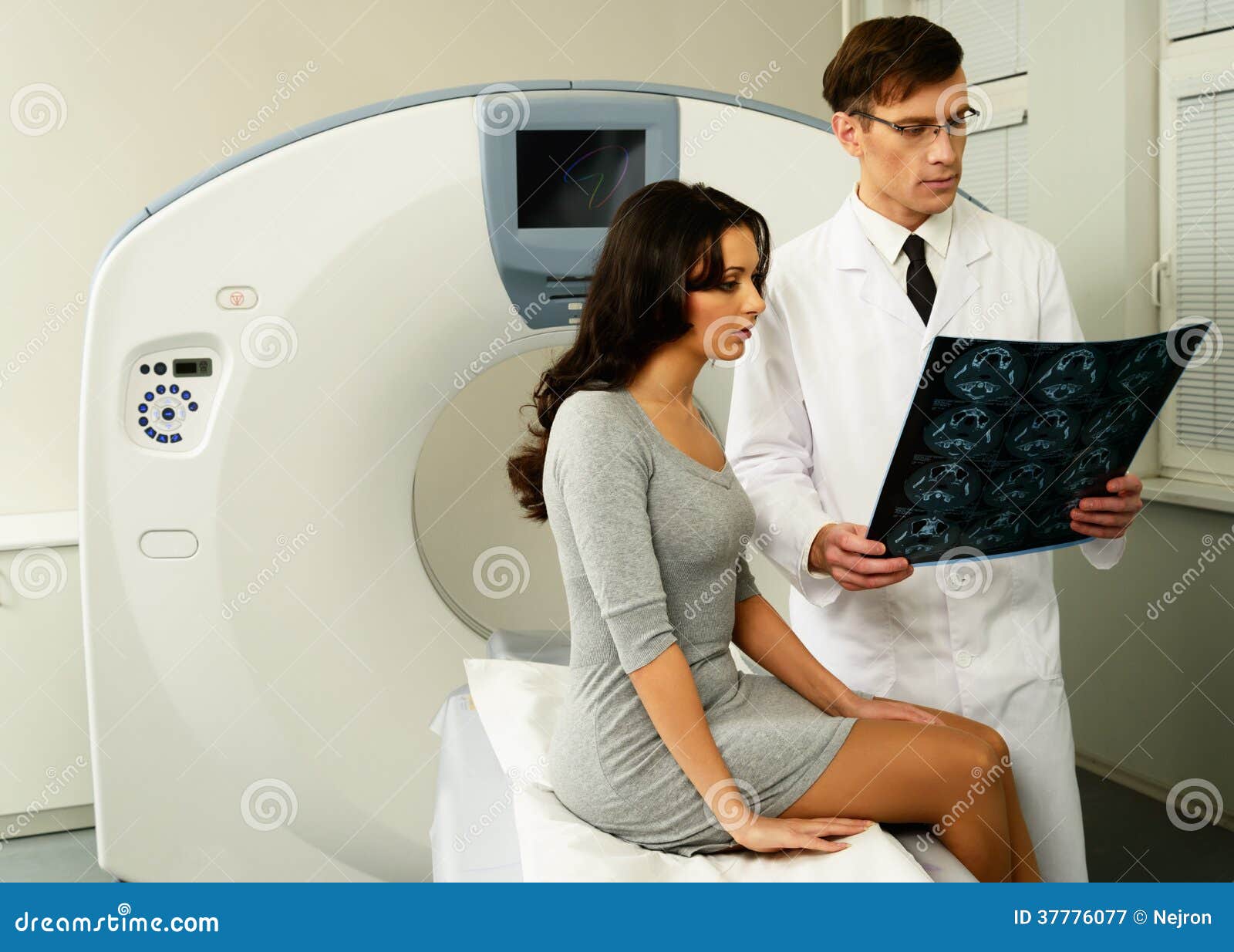 Doctor with Patient at the Computed Tomography Stock Image - Image of ...