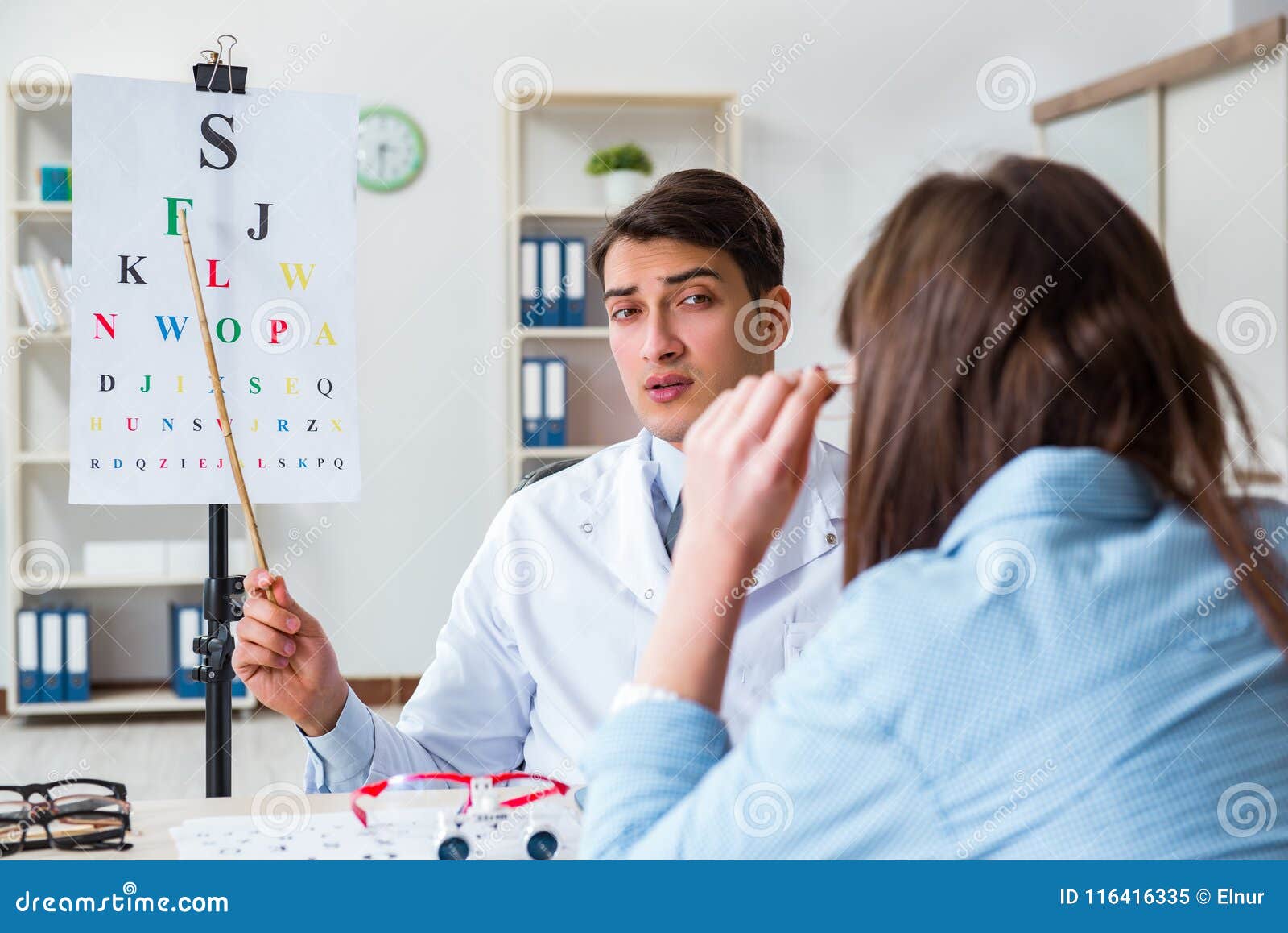 The Doctor with Patient at Eye Exam Stock Image - Image of healthcare ...