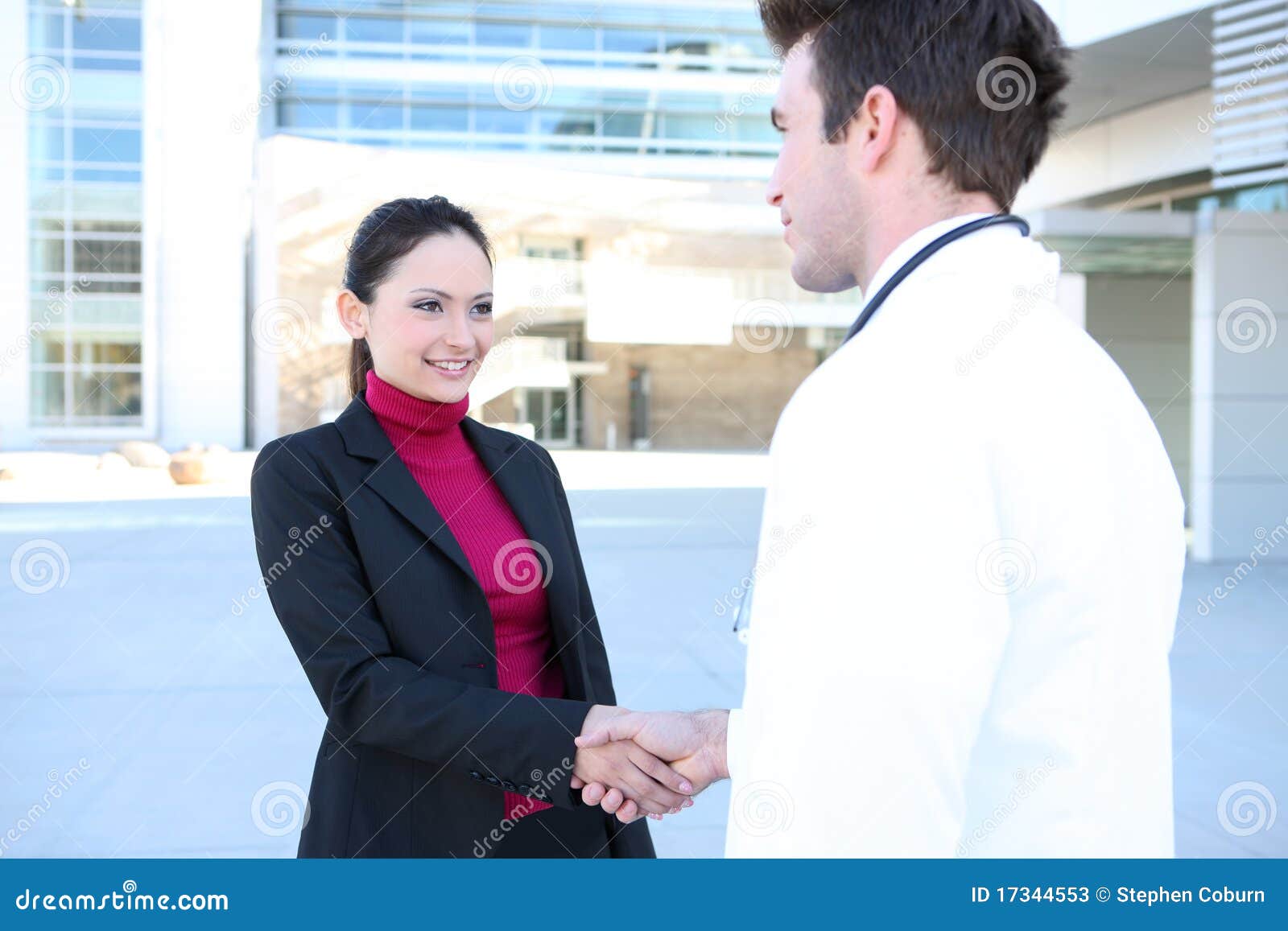 Doctor and Patient Handshake Stock Image - Image of profession, pretty ...