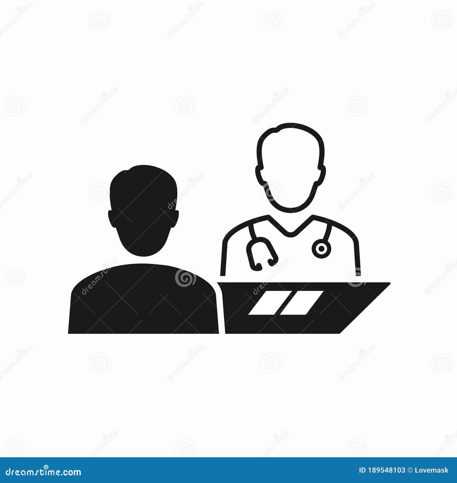 Doctor and Patient Icon. Vector Illustration Stock Illustration ...