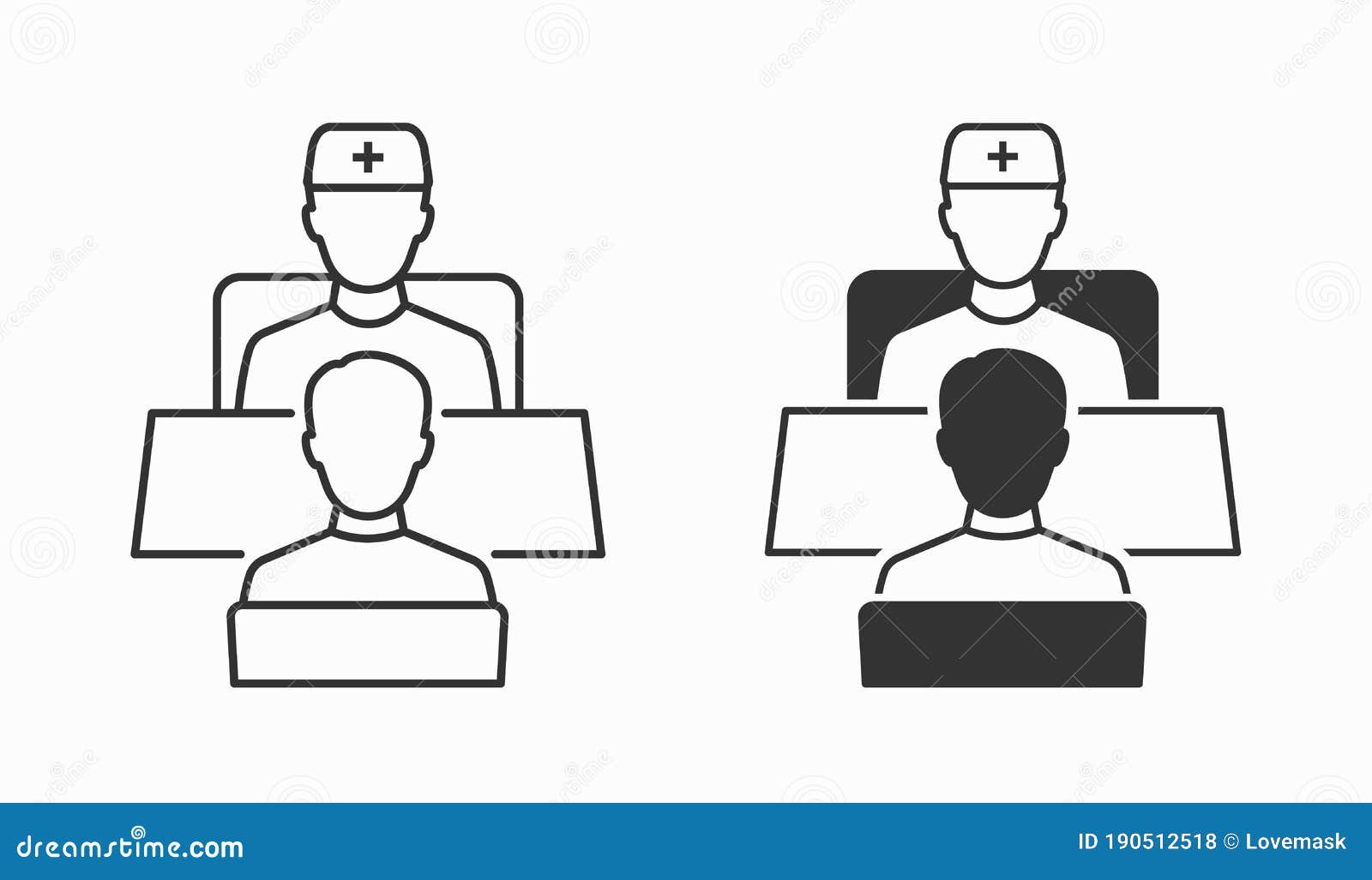 Doctor and Patient Icon. Vector Illustration Stock Illustration ...