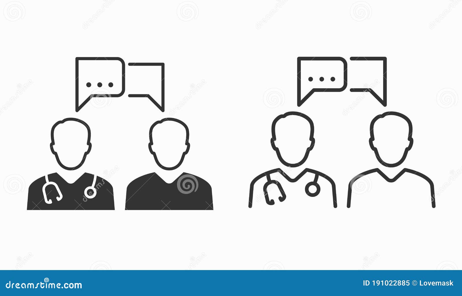 Doctor and Patient Icon. Vector Illustration Stock Illustration ...