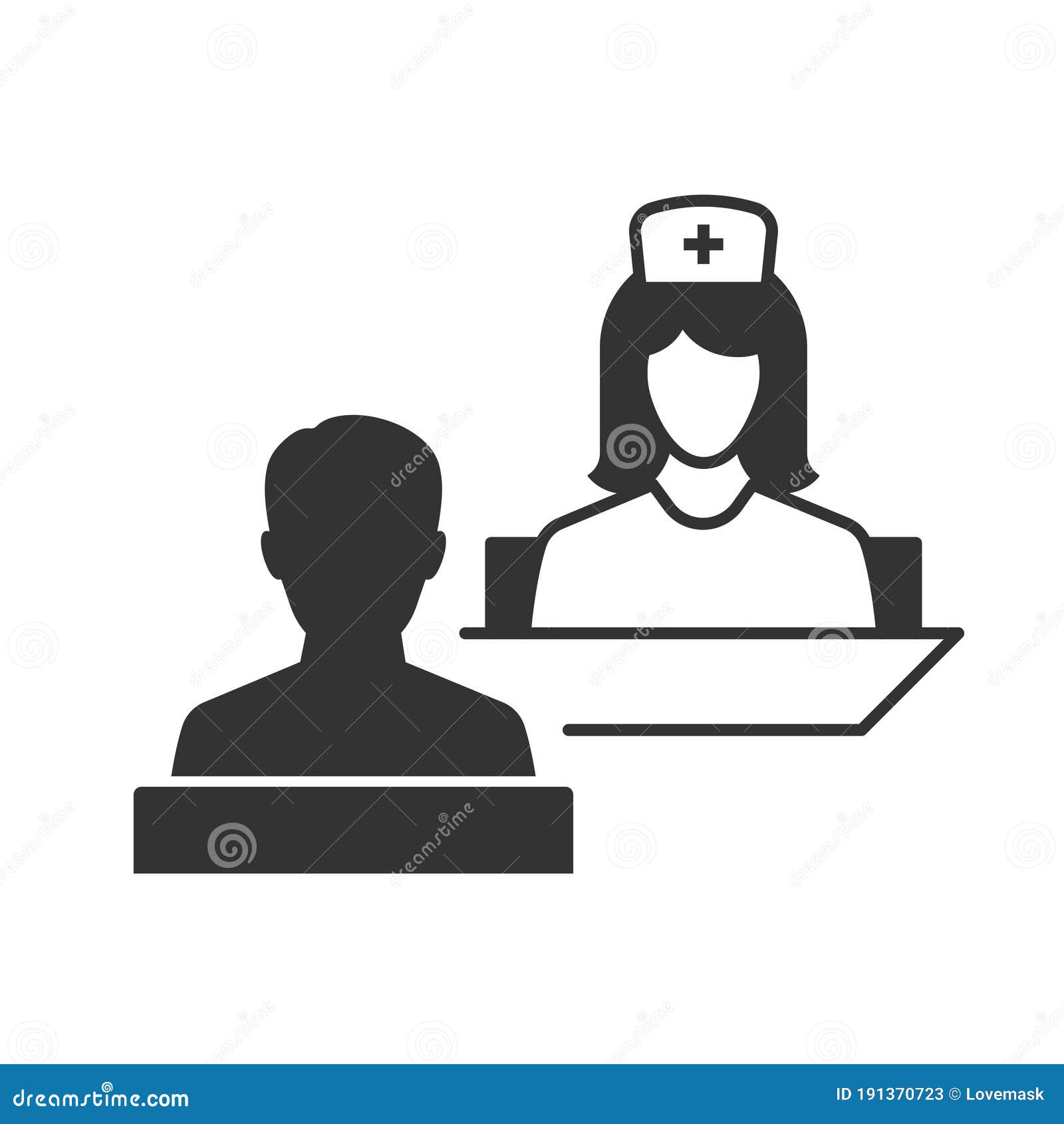 Doctor and Patient Icon. Vector Illustration Stock Illustration ...