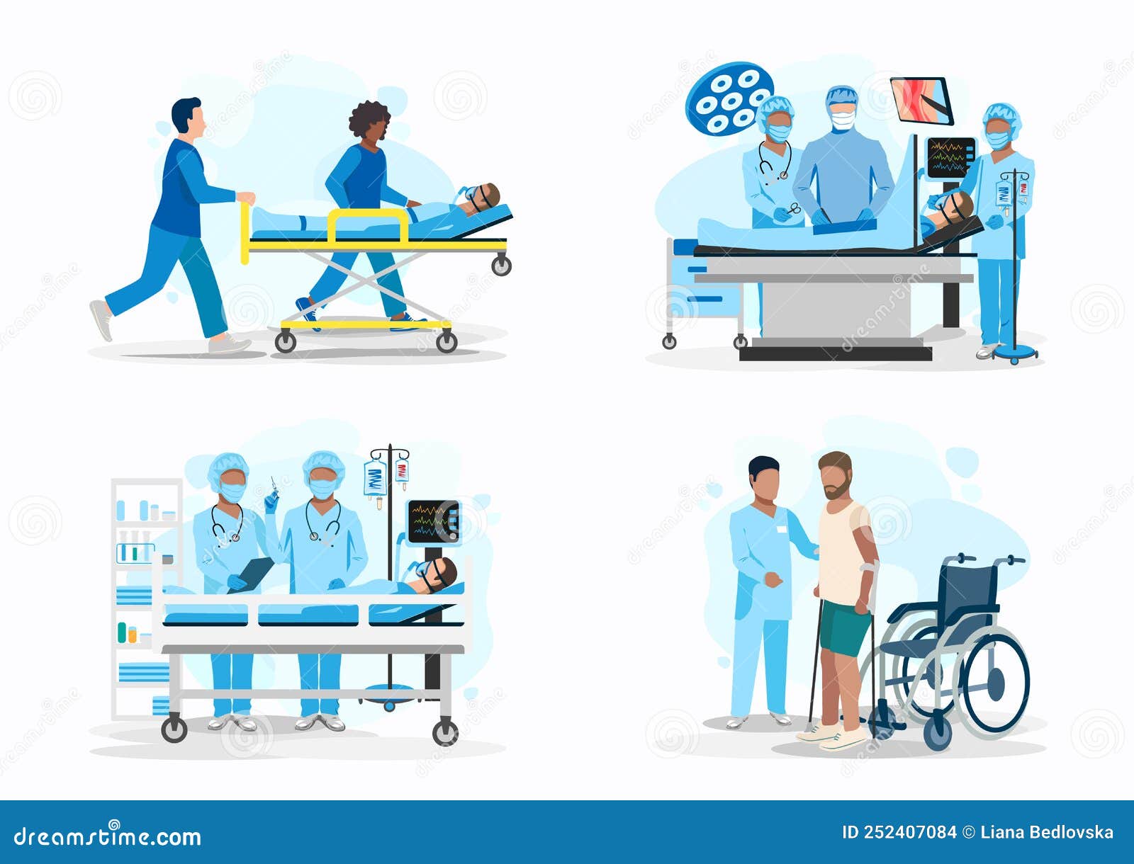 Patient Illustrations Hospitalization Cartoon Vector | CartoonDealer ...