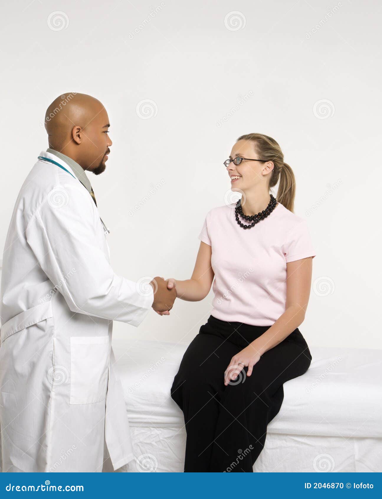 Doctor and Patient Shaking Hands. Stock Photo - Image of examine ...