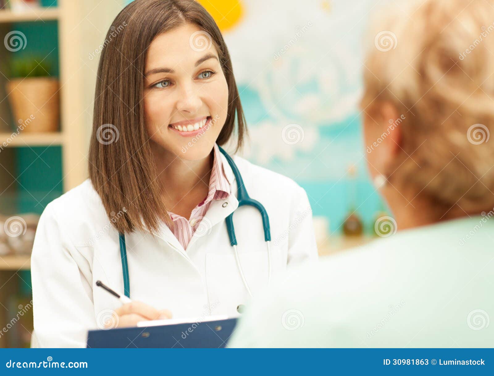 Doctor and Patient stock image. Image of hospital, happiness - 30981863