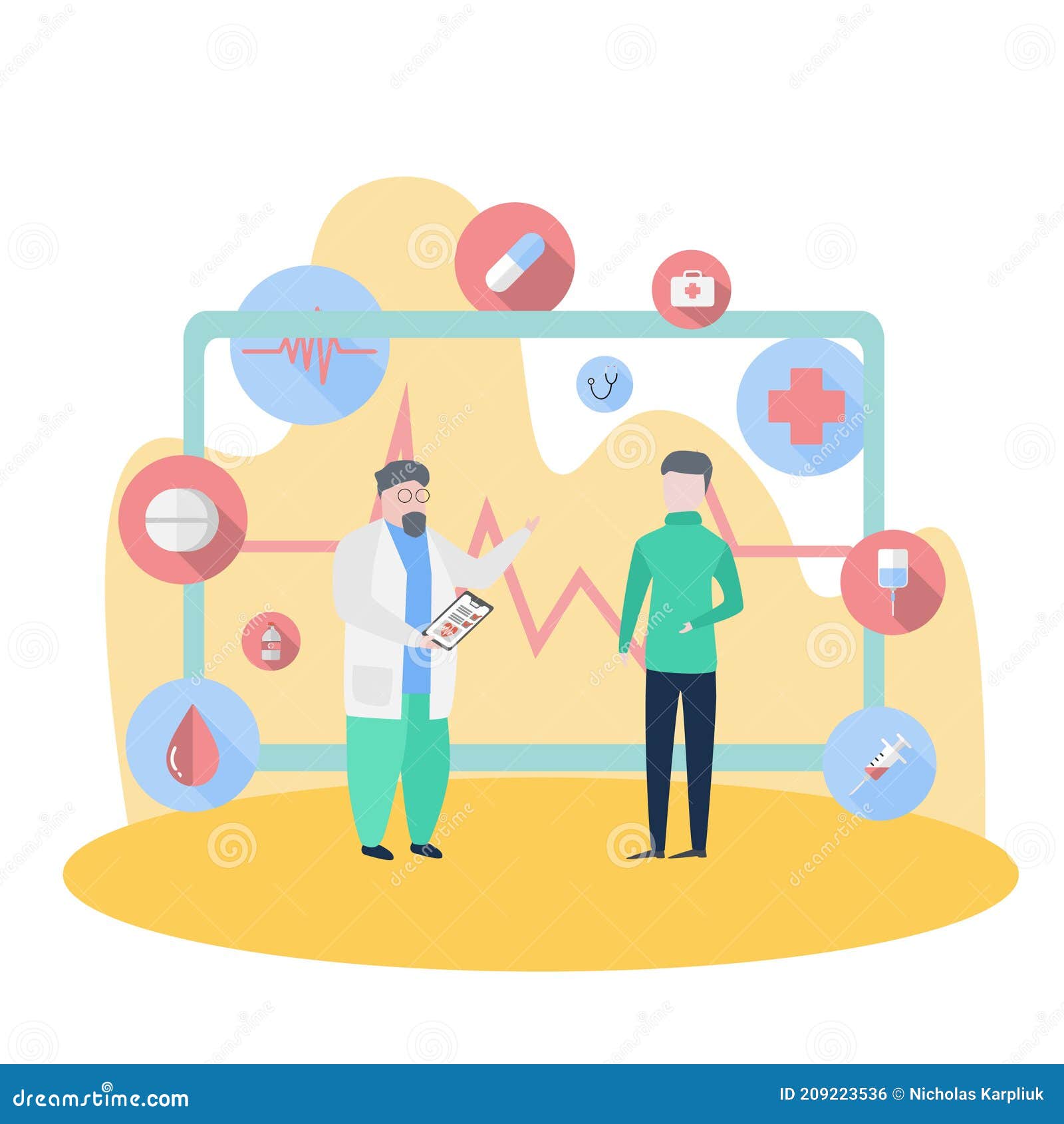 Doctor and Patient Vectorial Image Stock Vector - Illustration of ...