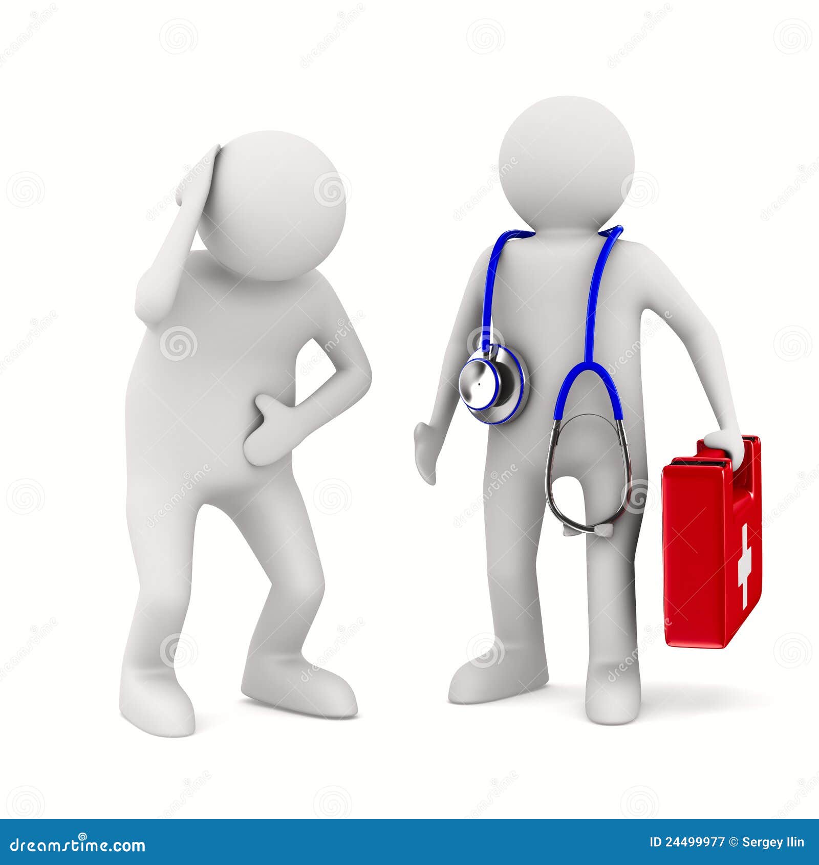 Doctor and Patient on White Background Stock Illustration ...